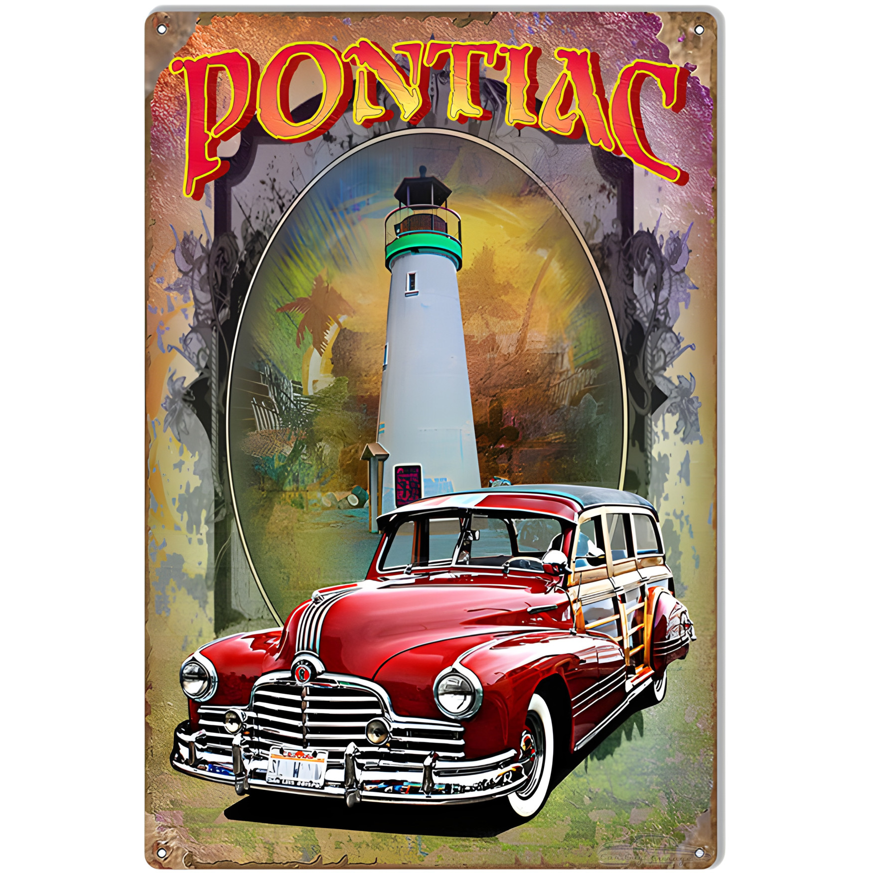 Pontiac Reproduction Metal Sign - 12" x 18"