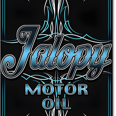 Jalopy Motor Oil Garage Art Man Cave Metal Sign - 16" x 24"