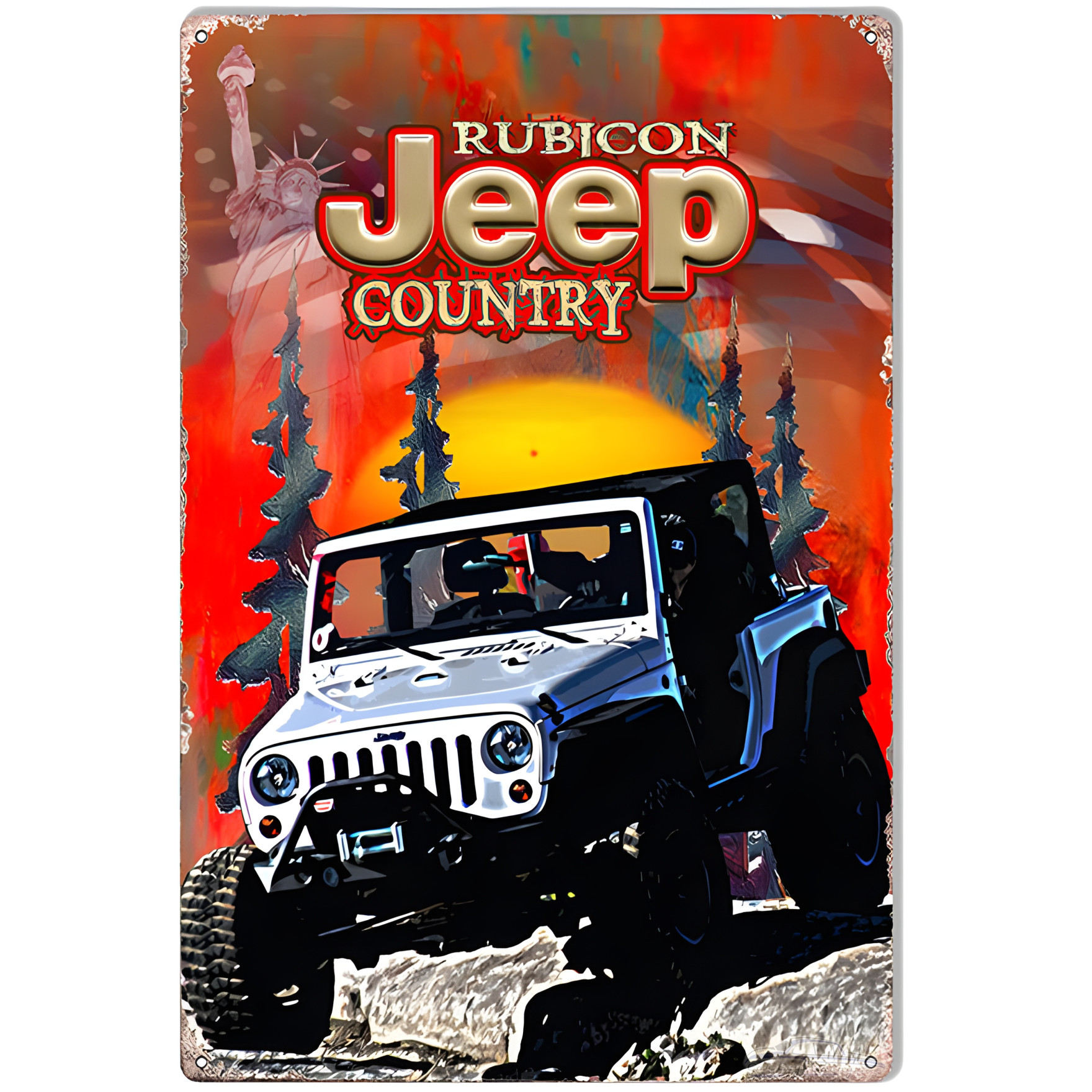 Rubicon Country Jeep Metal Sign - 12" x 18"