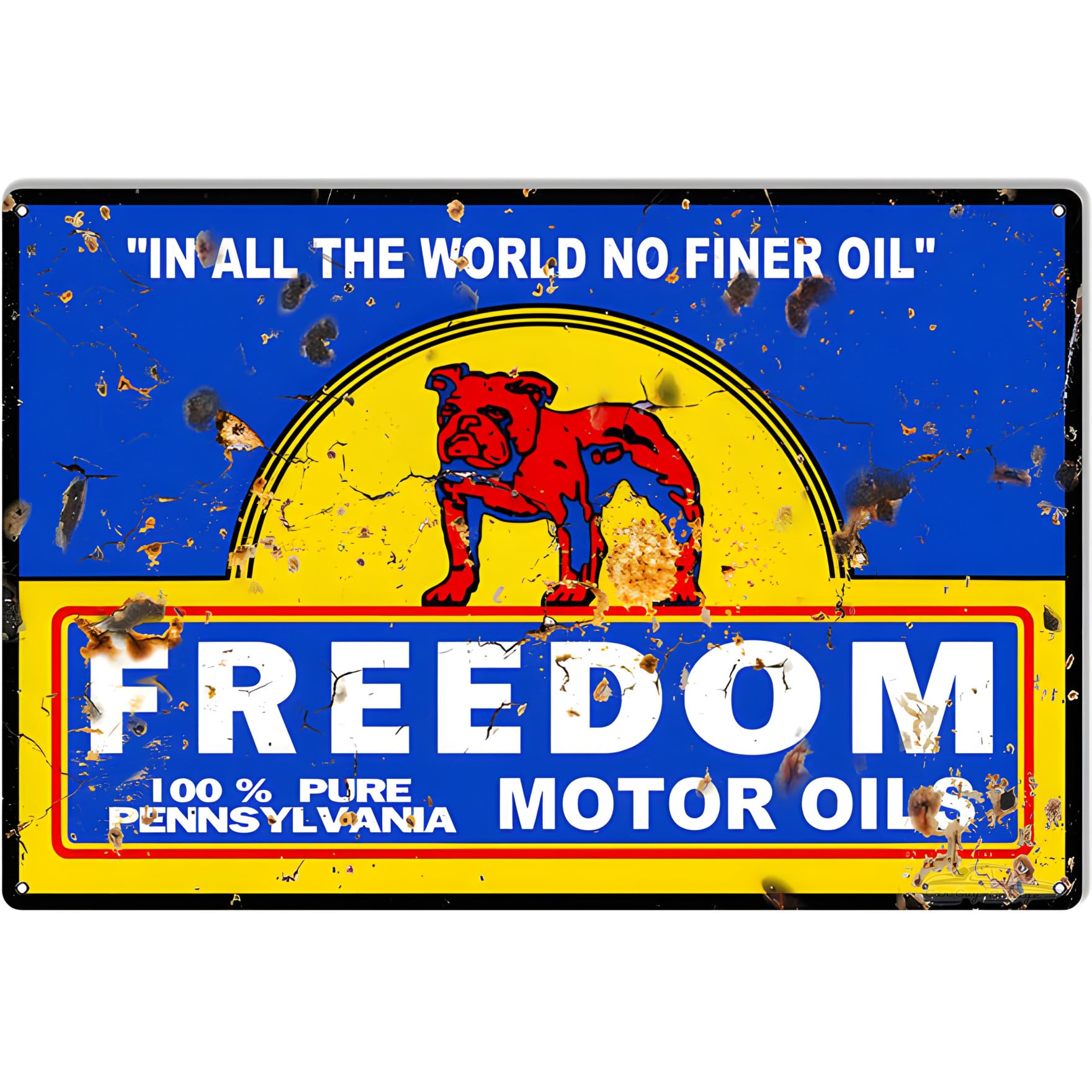 Freedom Motor Oils Reproduction Gas Station Metal Sign - 12" x 18"