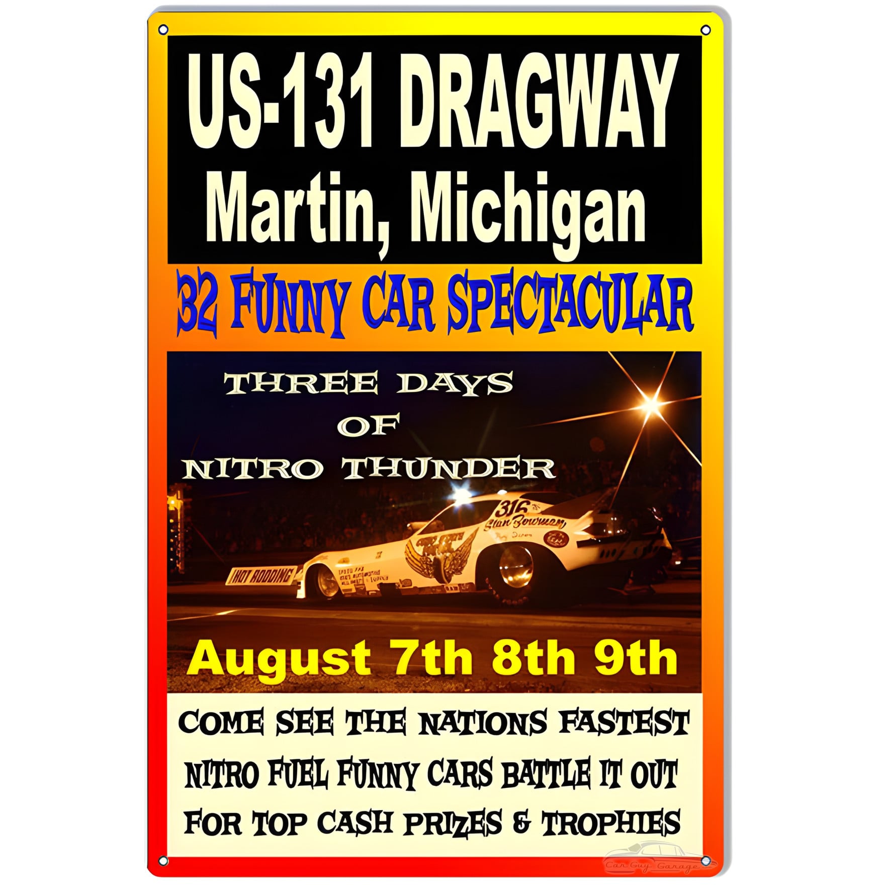 US-131 Martin Michigan Motor Speedway Metal Sign - 12" x 18"