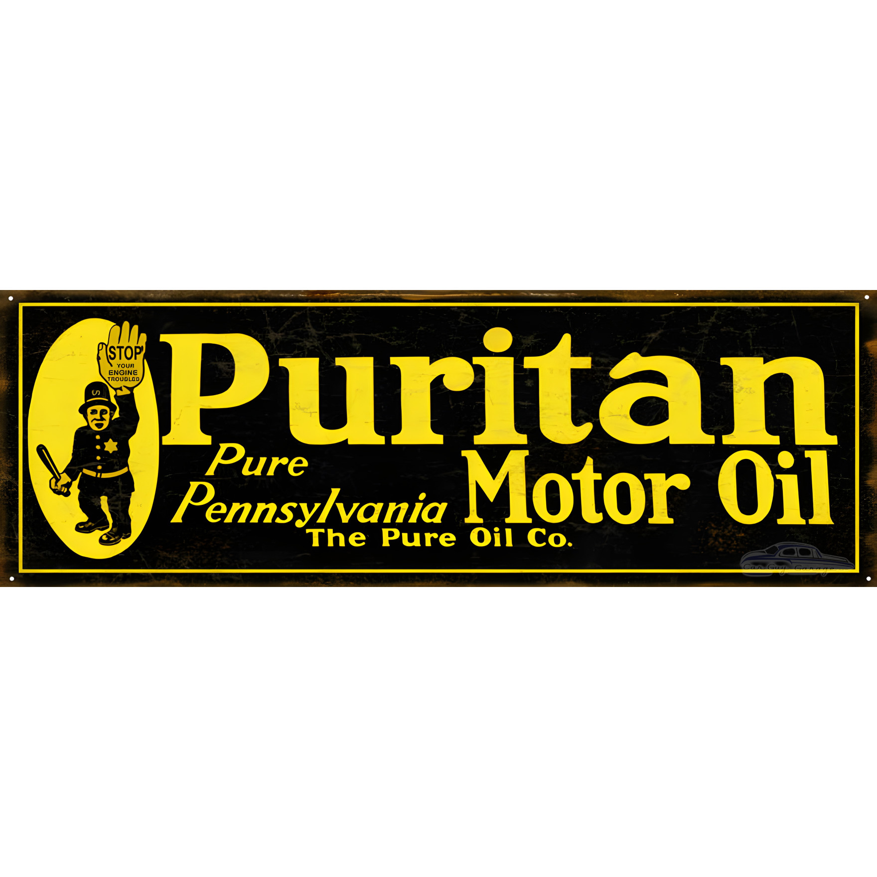 Puritan Motor Oil Metal Sign - 8" x 24"