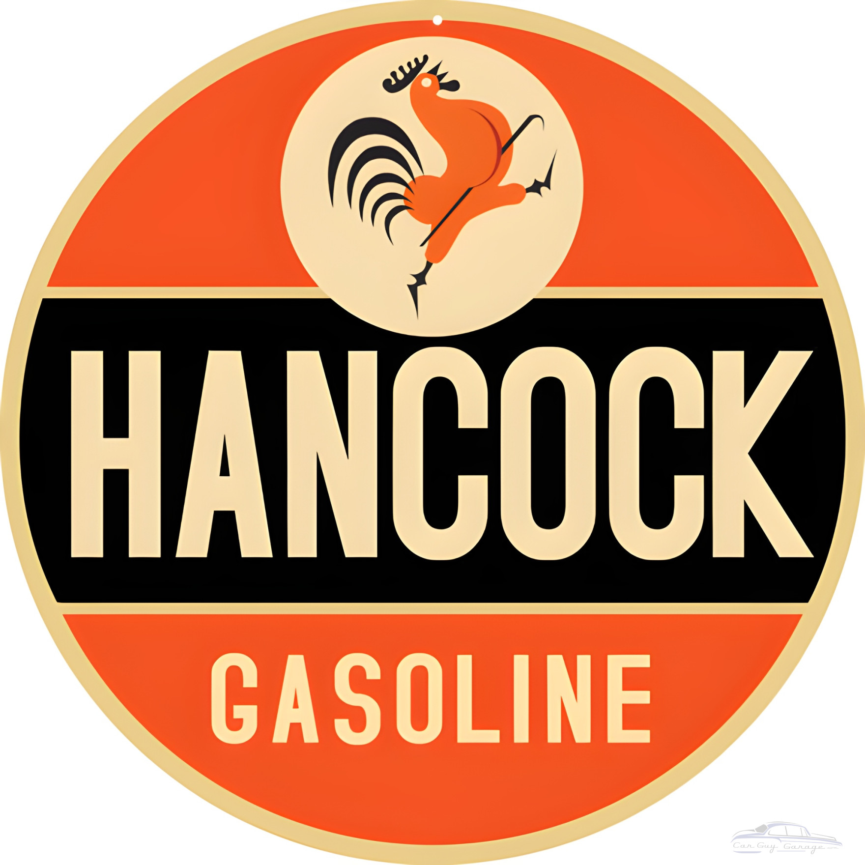 Hancock Gasoline Gas Station Metal Sign - 14" Round