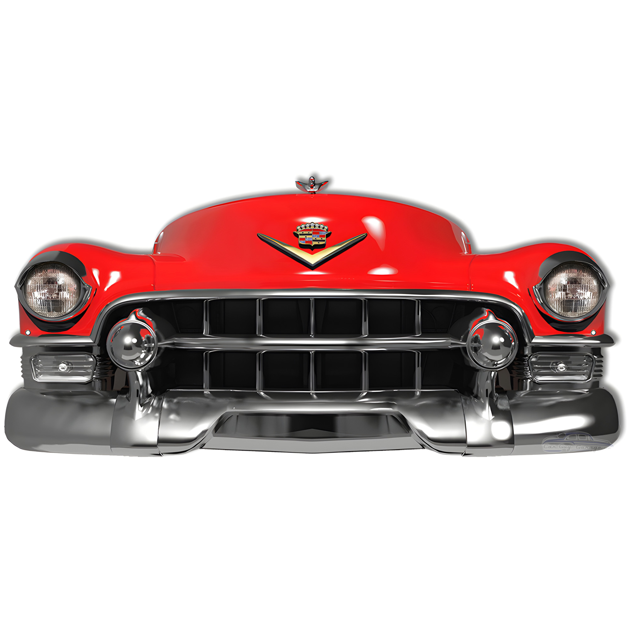 Red Front End Cadillac El Dorado Metal Sign - 24" x 11"