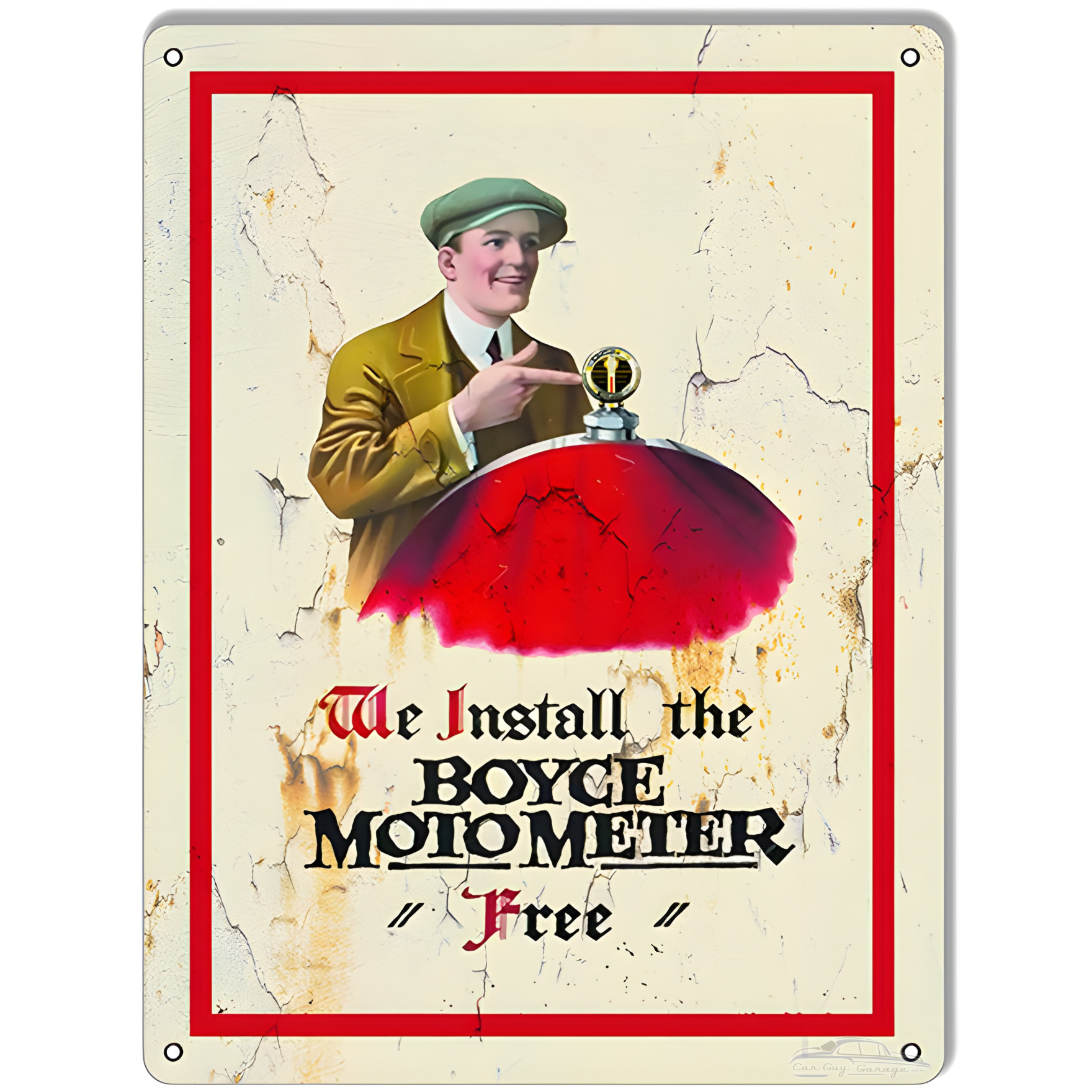 Boyce Motometer Reproduction Garage Shop Metal Sign - 9" x 12"