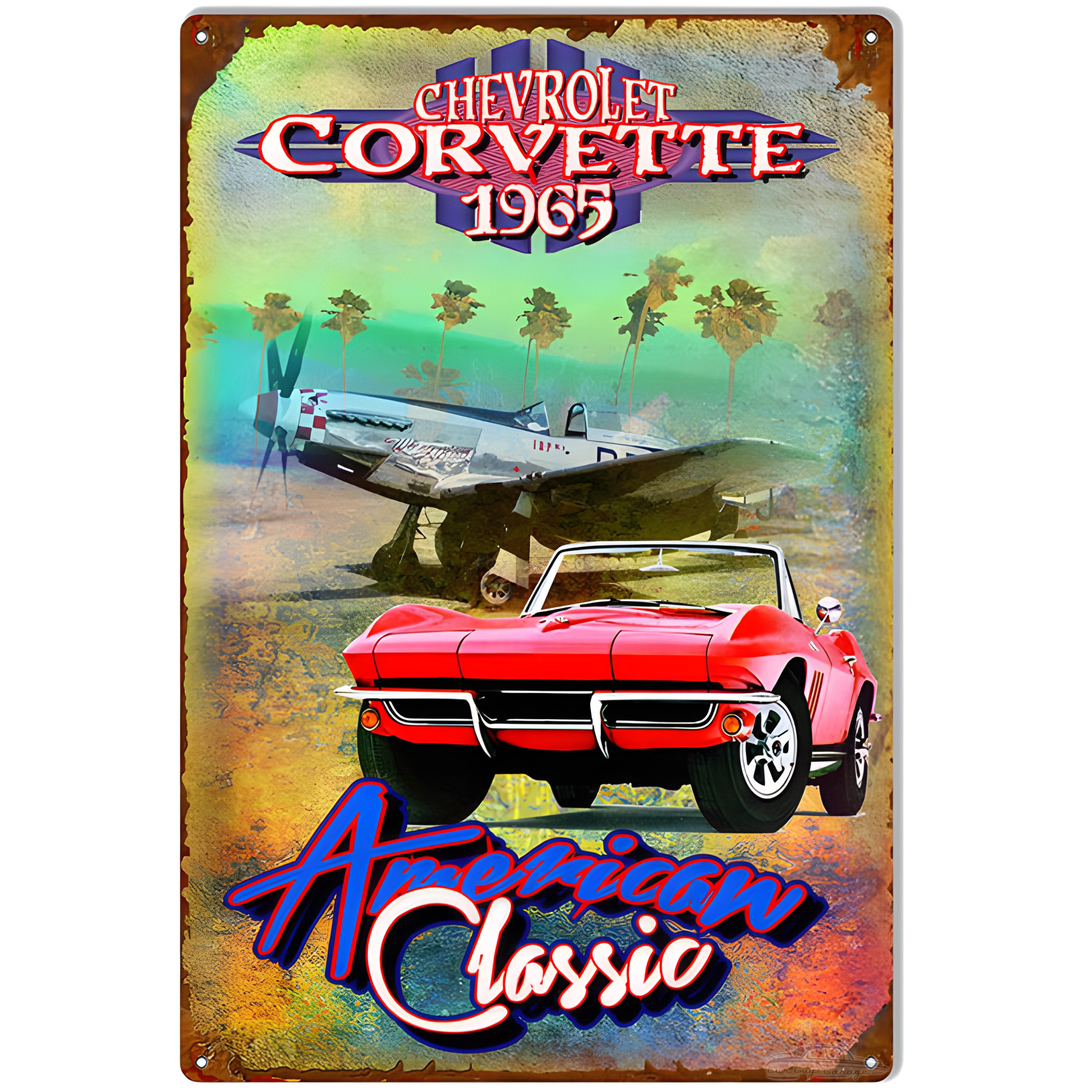 Chevrolet Corvette 1965 Metal Sign - 12" x 18"