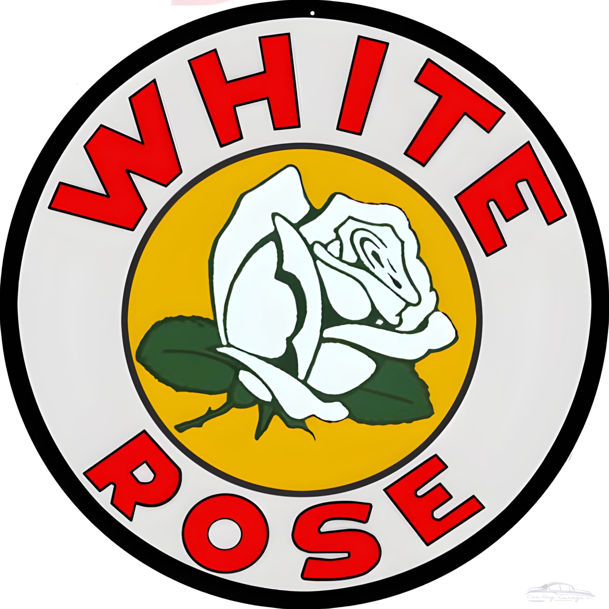 White Rose Motor Oil Gas Station Metal Sign - 14" Round
