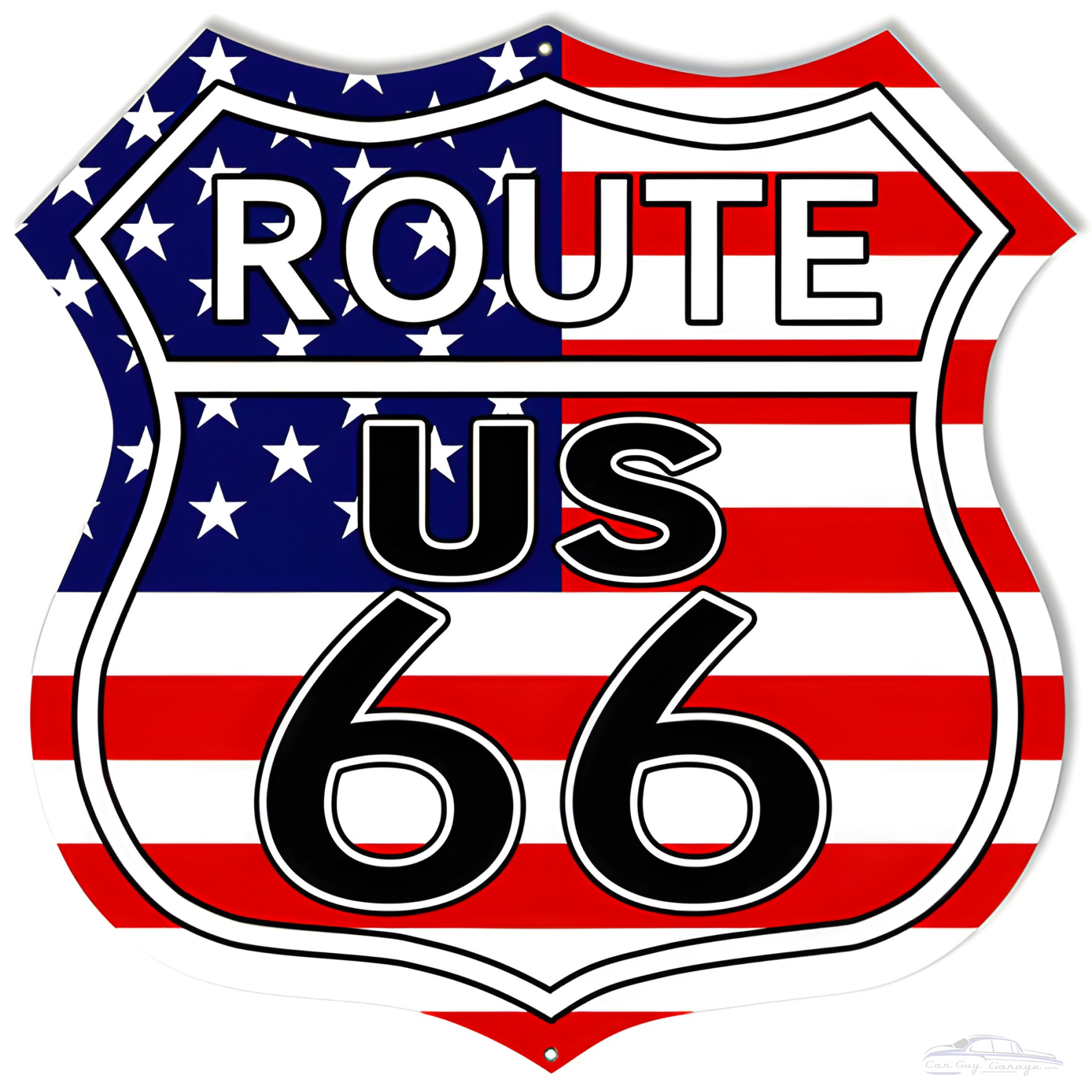 Route US 66 Metal Sign - 15" x 15"