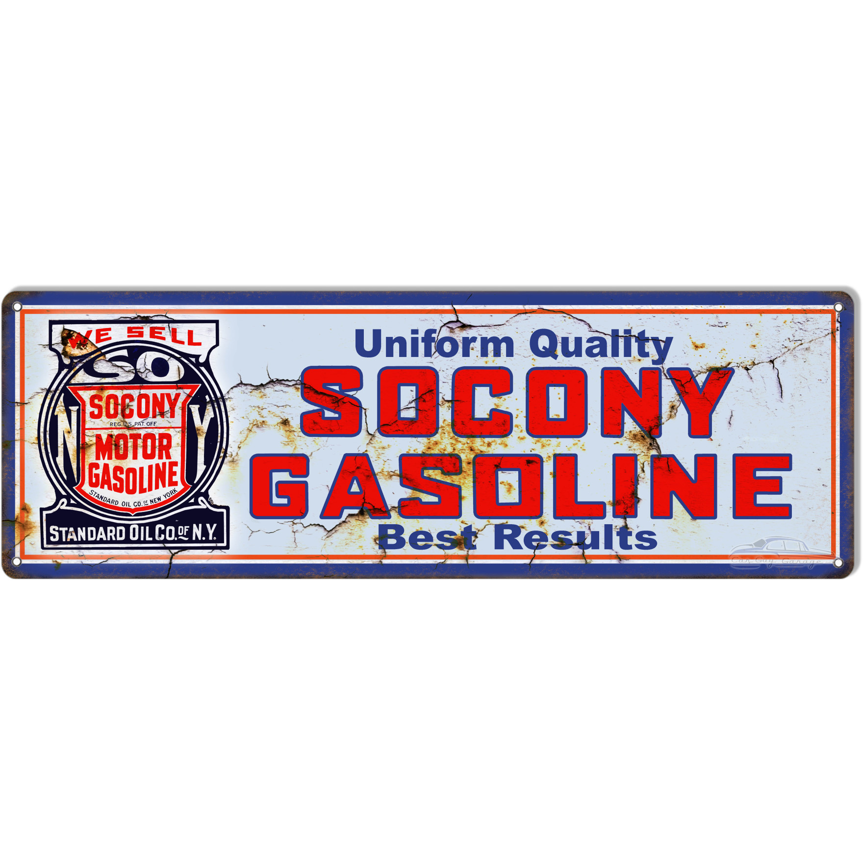 Socony Motor Oil Reproduction Vintage Garage Shop Metal Sign - 6" x 18"