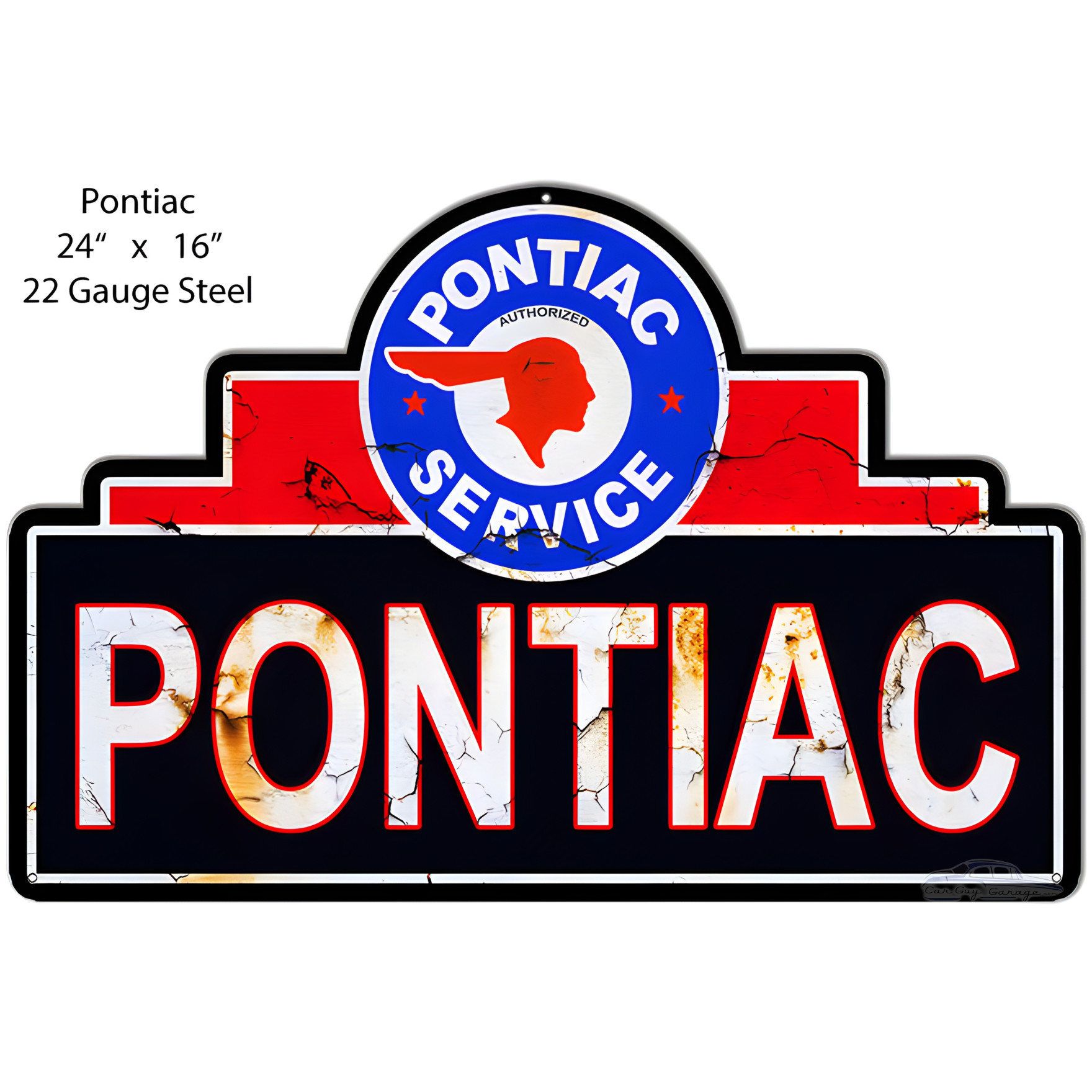 Pontiac Service Metal Sign - 16" x 24"