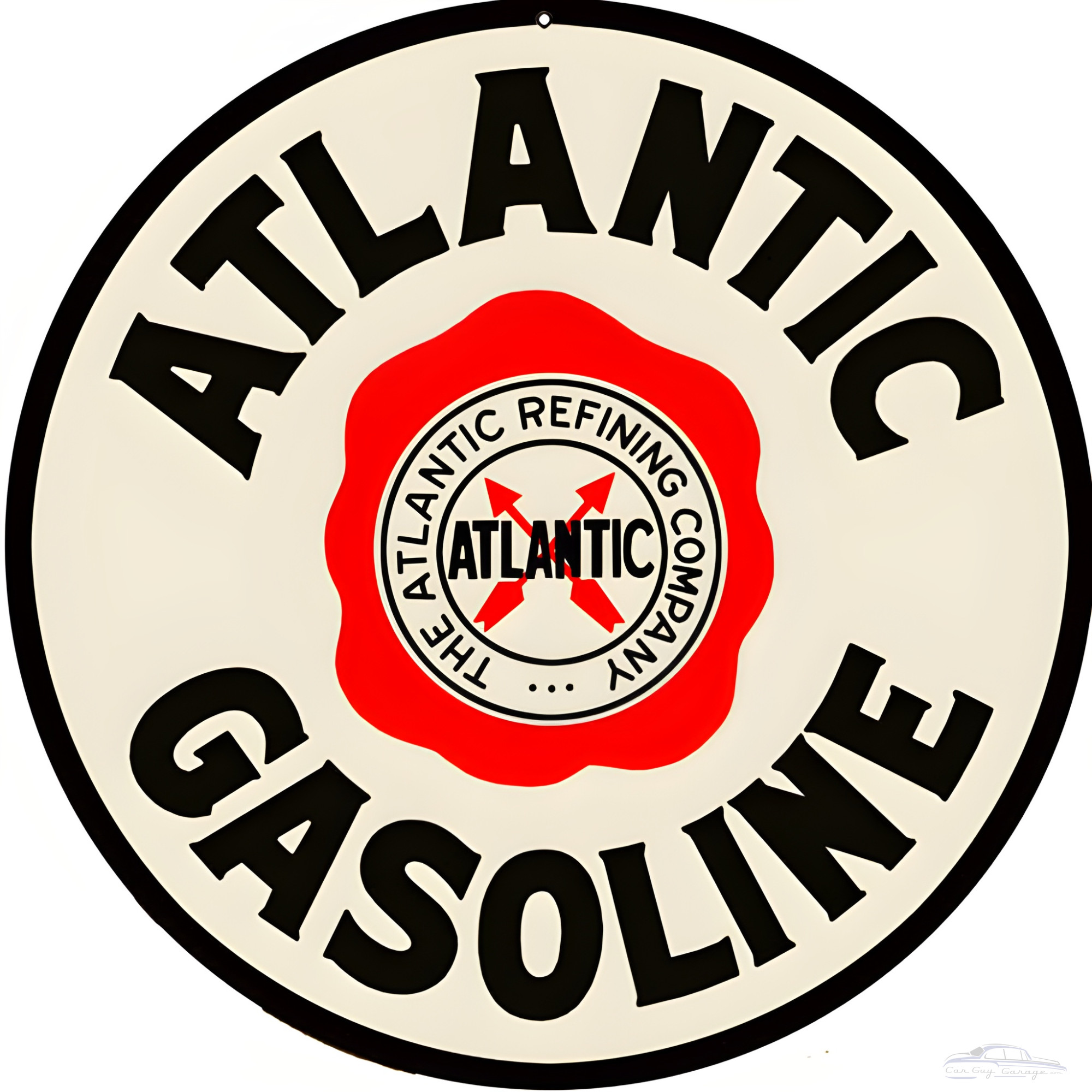 Atlantic Gasoline Metal Sign - 18" Round