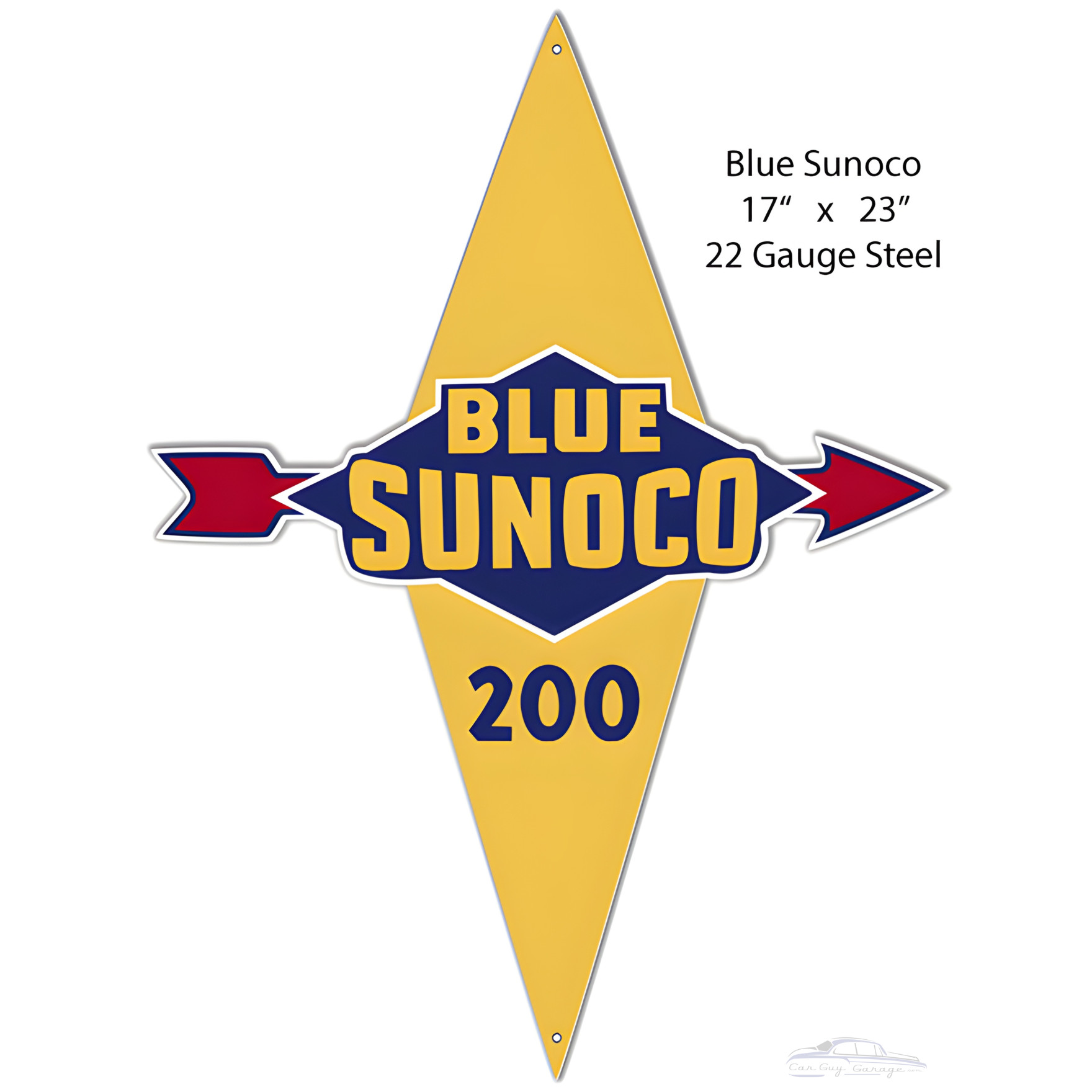 Blue Sunoco Reproduction Metal Sign - 17" x 23"