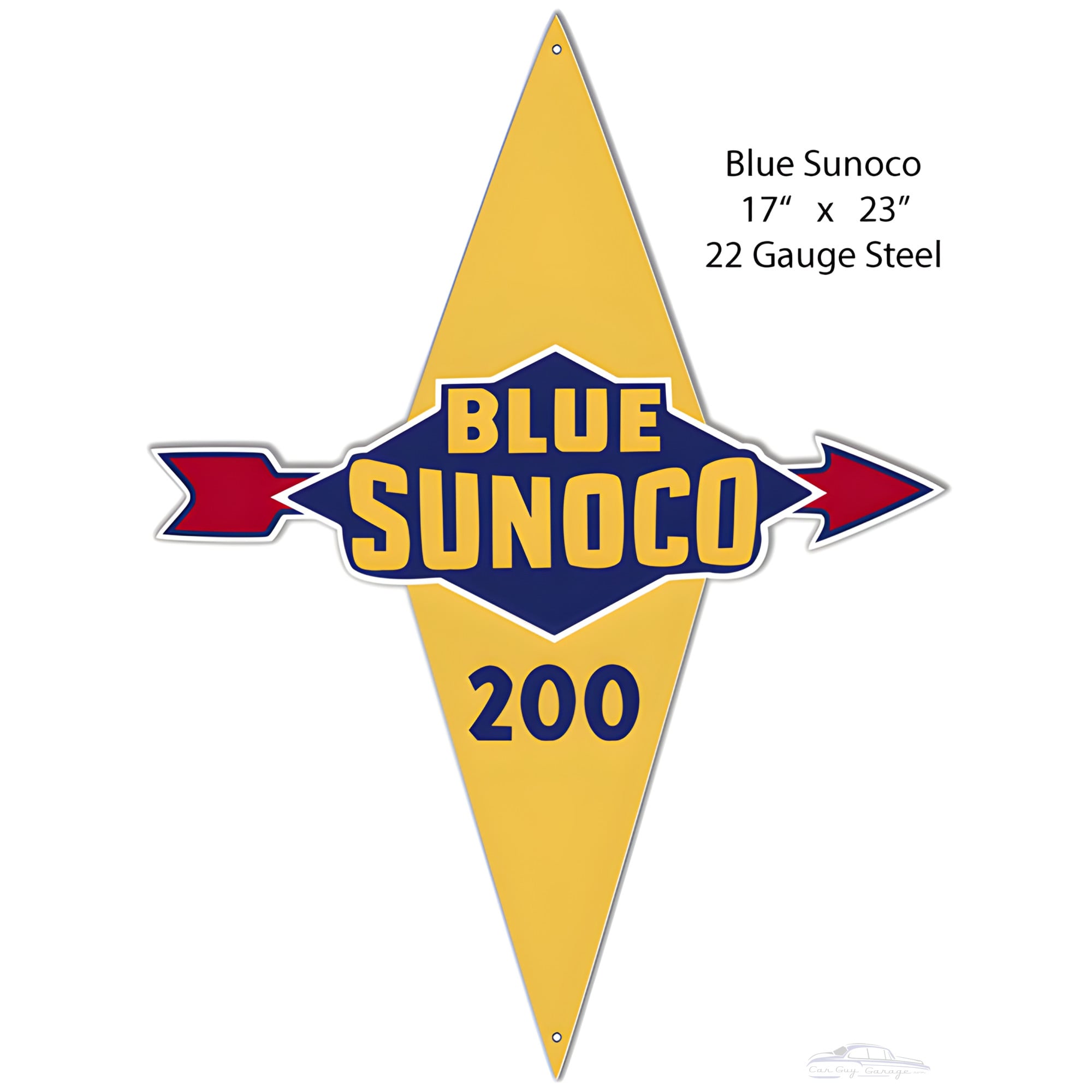 Blue Sunoco Reproduction Metal Sign - 17" x 23"