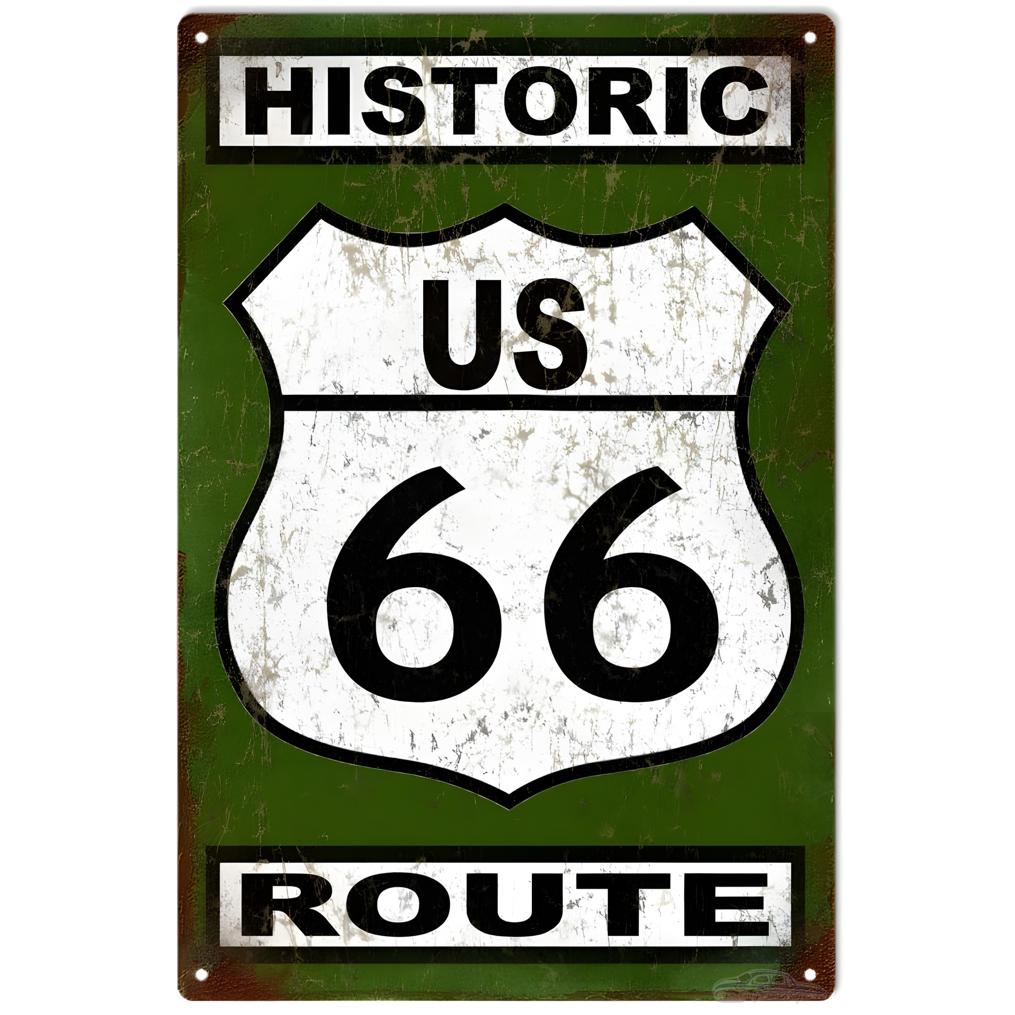 Historic US 66 Route Metal Sign - 12" x 18"