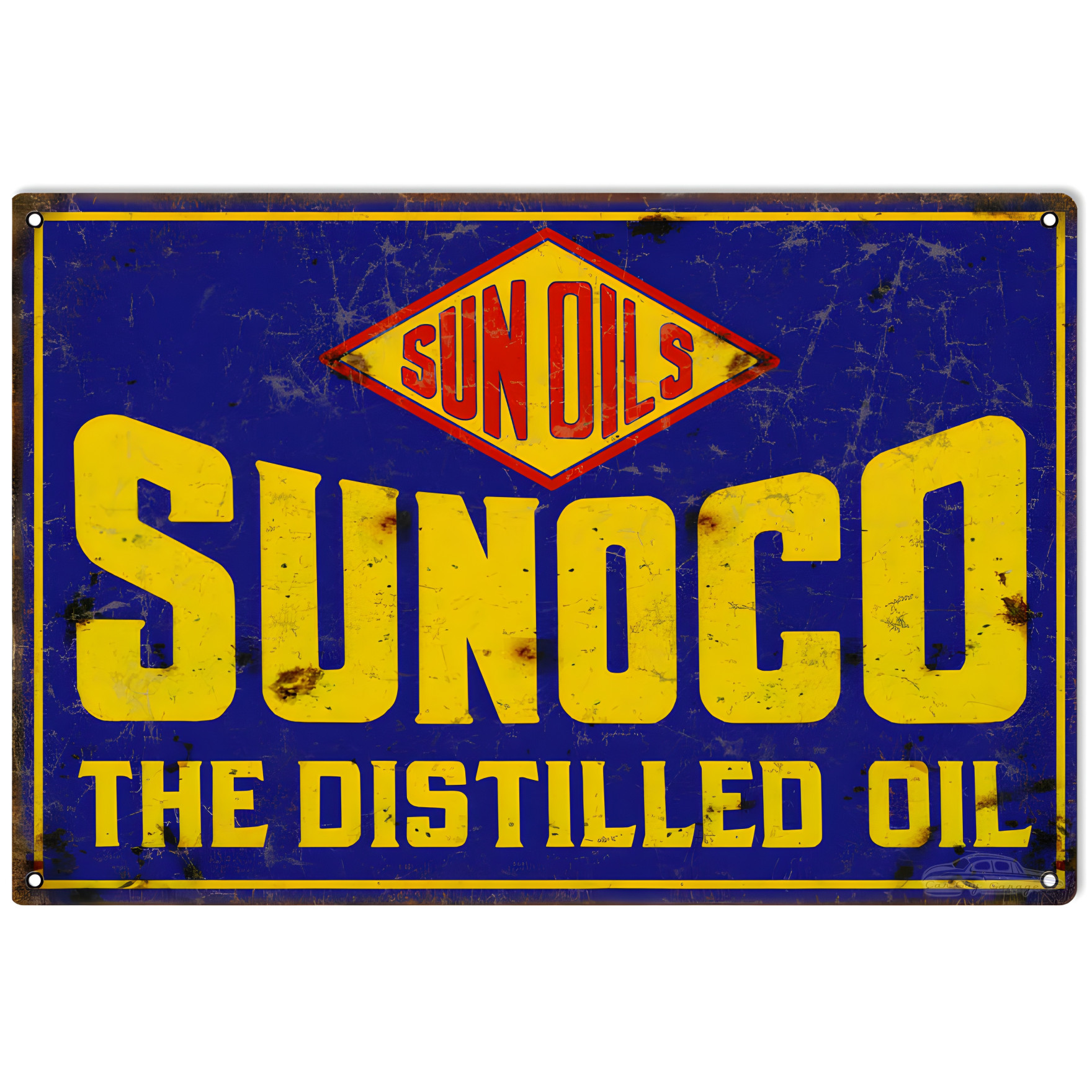 Sunoco Distilled Motor Oil Metal Sign - 16" x 24"