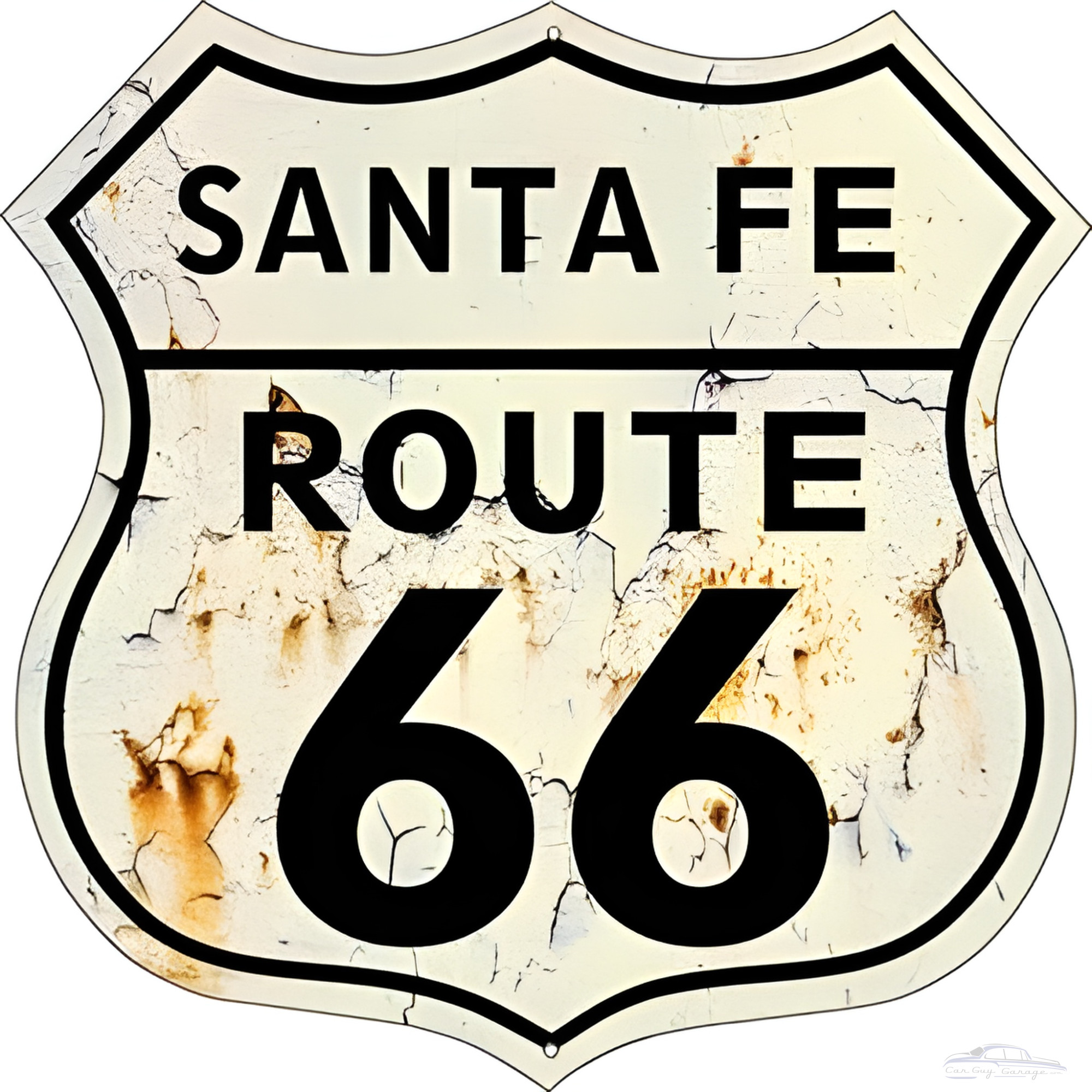 Santa Fe Route 66 Reproduction Metal Sign - 15" x 15"