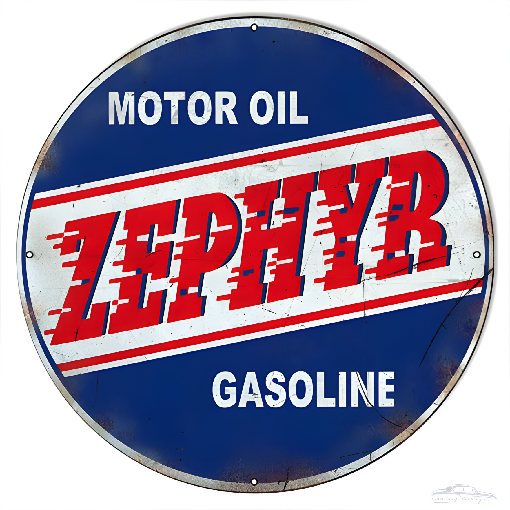 Zephyr Motor Oil Metal Sign - 24" Round
