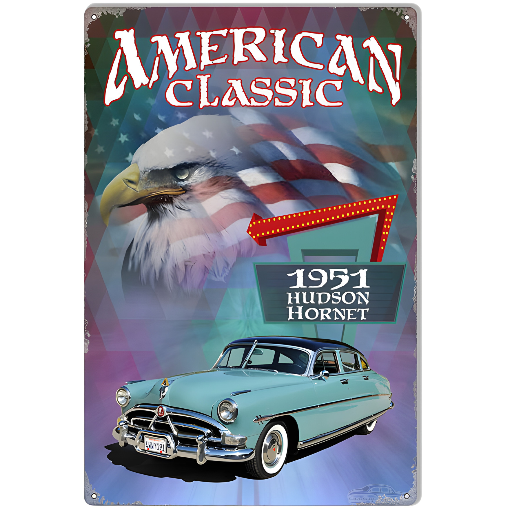 1951 Hudson Hornet Classic Metal Sign - 12" x 18"