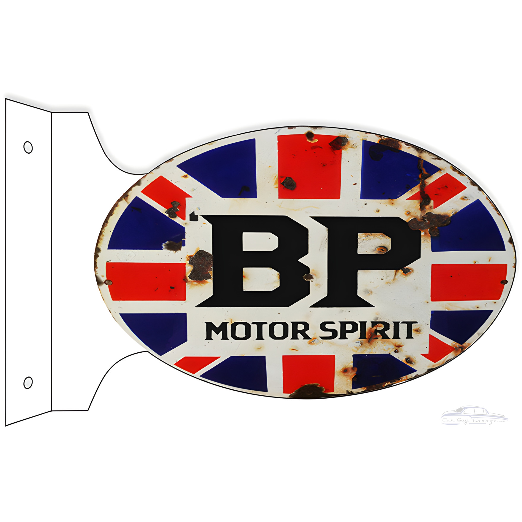 BP Motor Spirit Double Sided Flange Metal Sign - 12" x 18"
