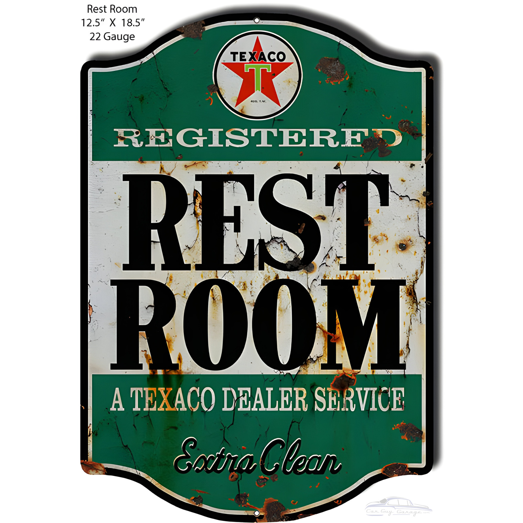 Aged Looking Registered Rest Room Metal Sign - 12.5" x 18.5"