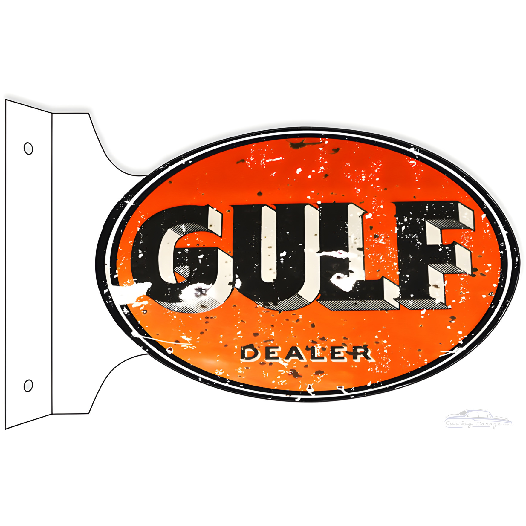 Gulf Double Sided Flange Metal Sign - 12" x 18"