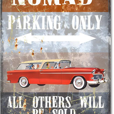 Nomad Parking Metal Sign - 12" x 18"