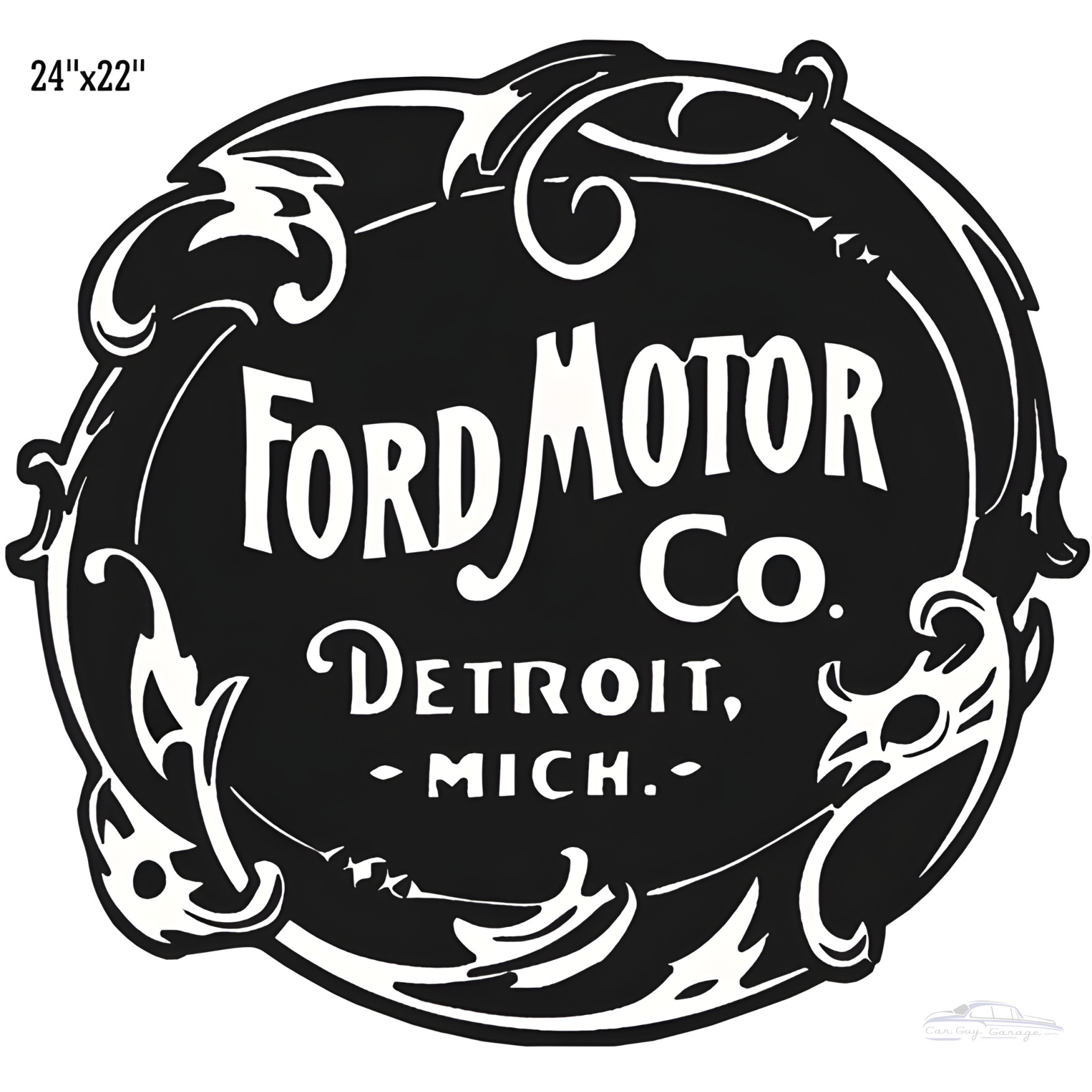 Ford Motor Reproduction Garage Shop Metal Sign - 22" x 24"