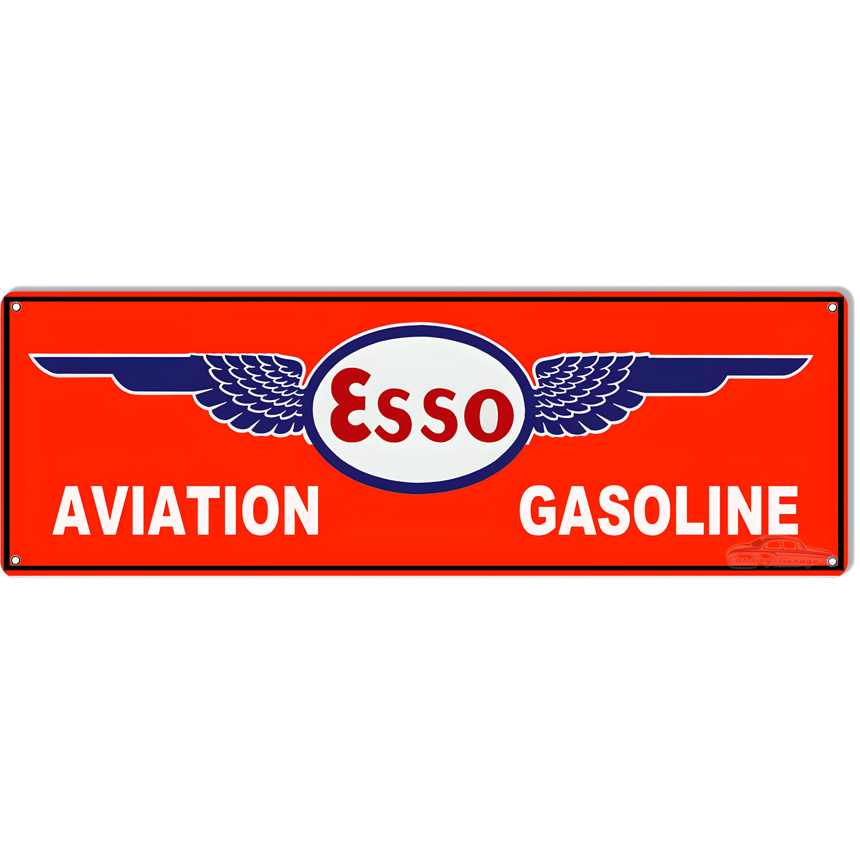 Aviation Gasoline ESSO Motor Oil Metal Sign - 8" x 24"