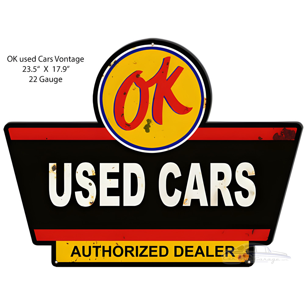 48" Neon OK Used Cars Sign - Durable, Hand Blown, Made in USA