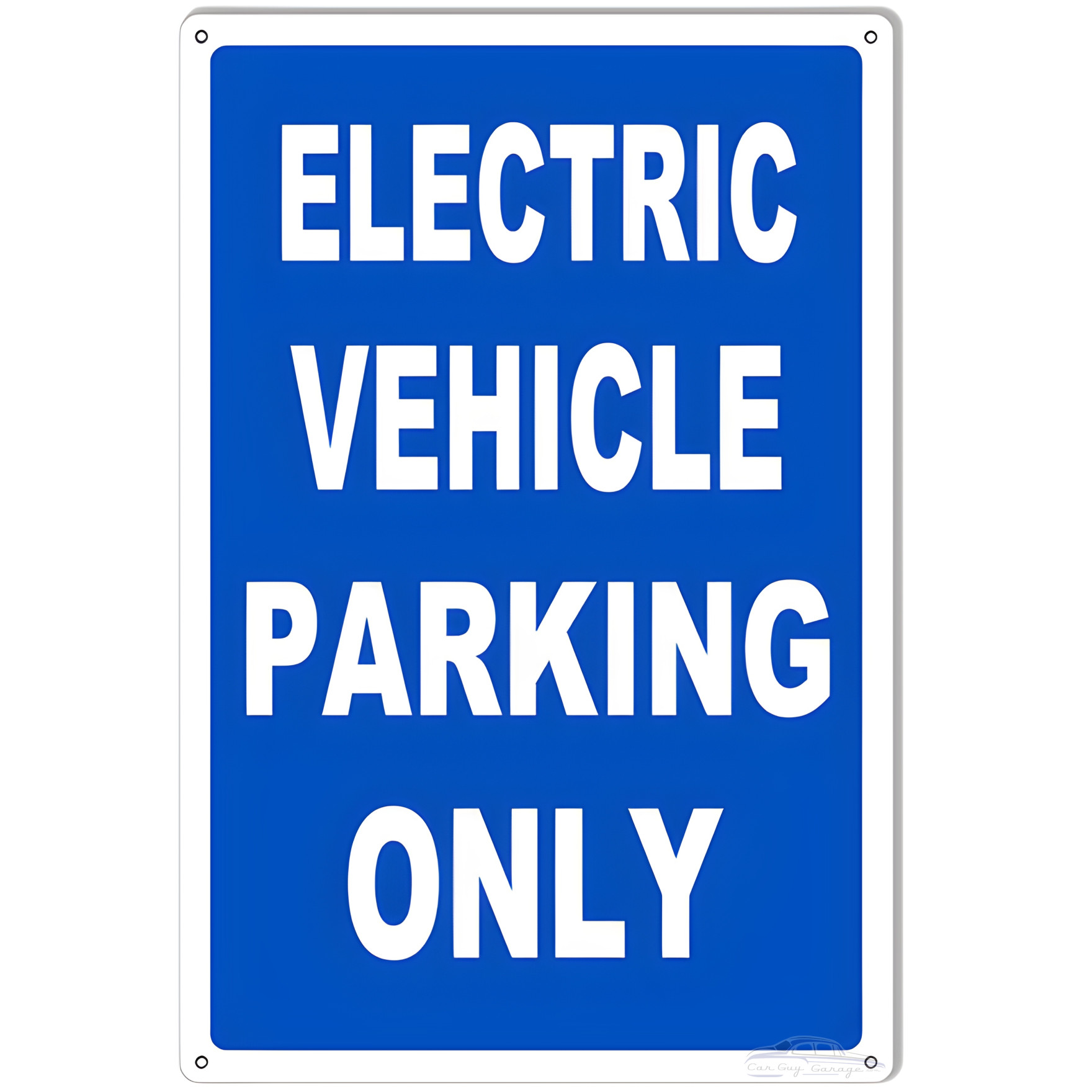 Blue Electric Vehicle Parking Metal Sign - 12" x 18"