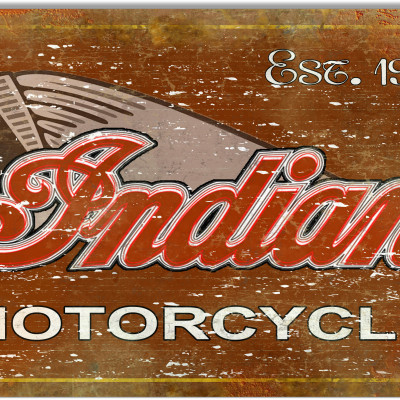 Indian Motorcycle 1901 Series Vintage Metal Sign - 12" x 18"