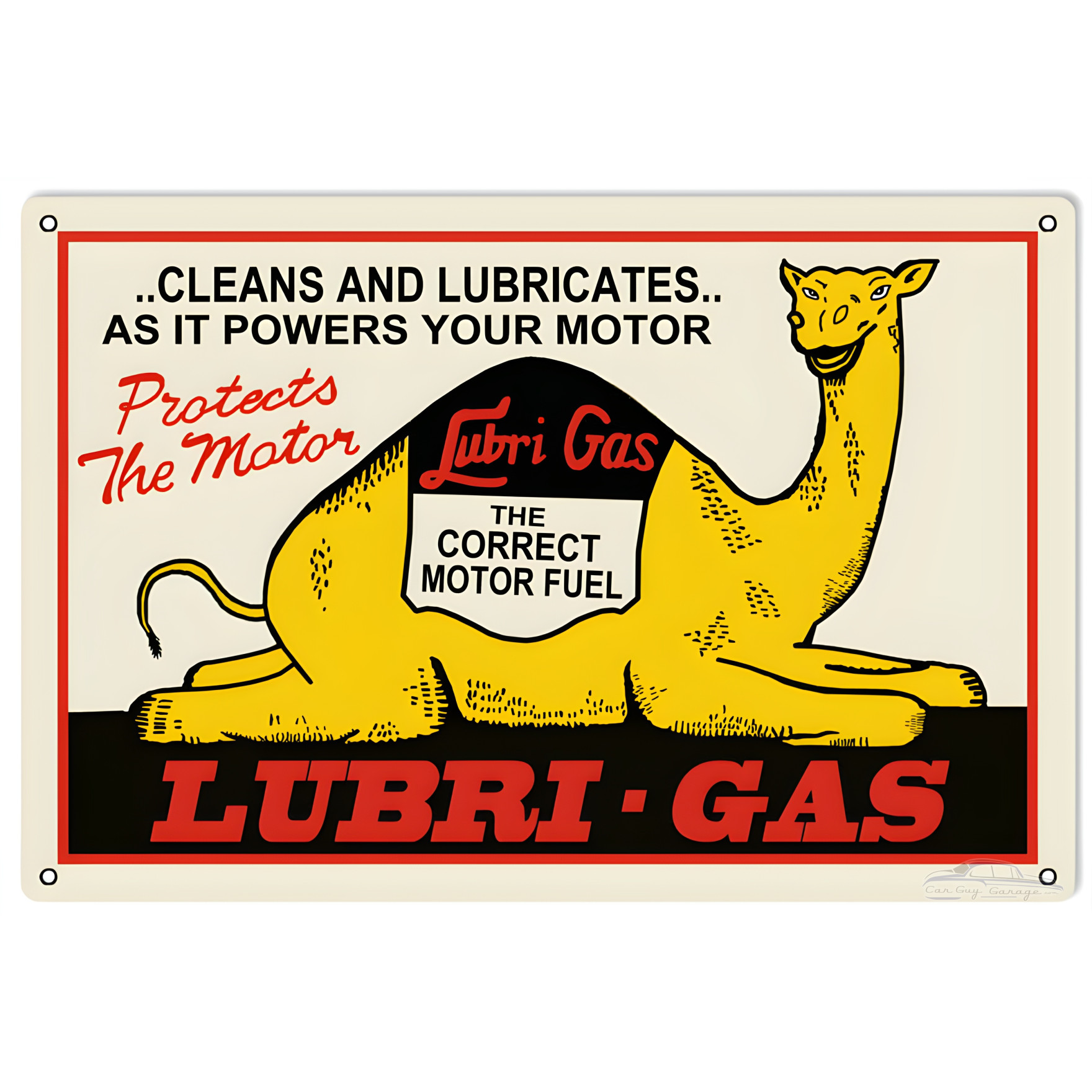 Lubri Gas The Correct Motor Fuel Metal Sign - 12" x 18"