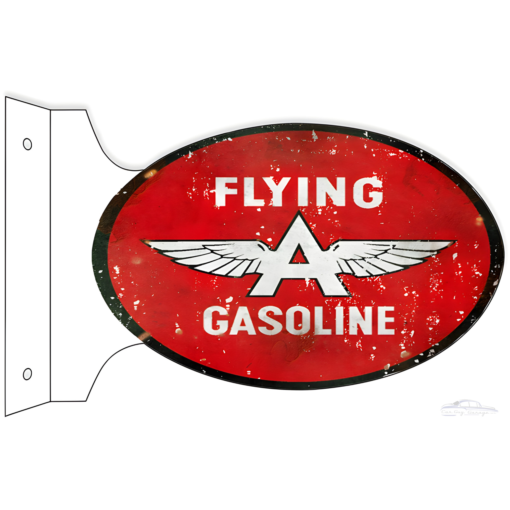 Flying Gasoline Double Sided Flange Metal Sign - 12" x 18"