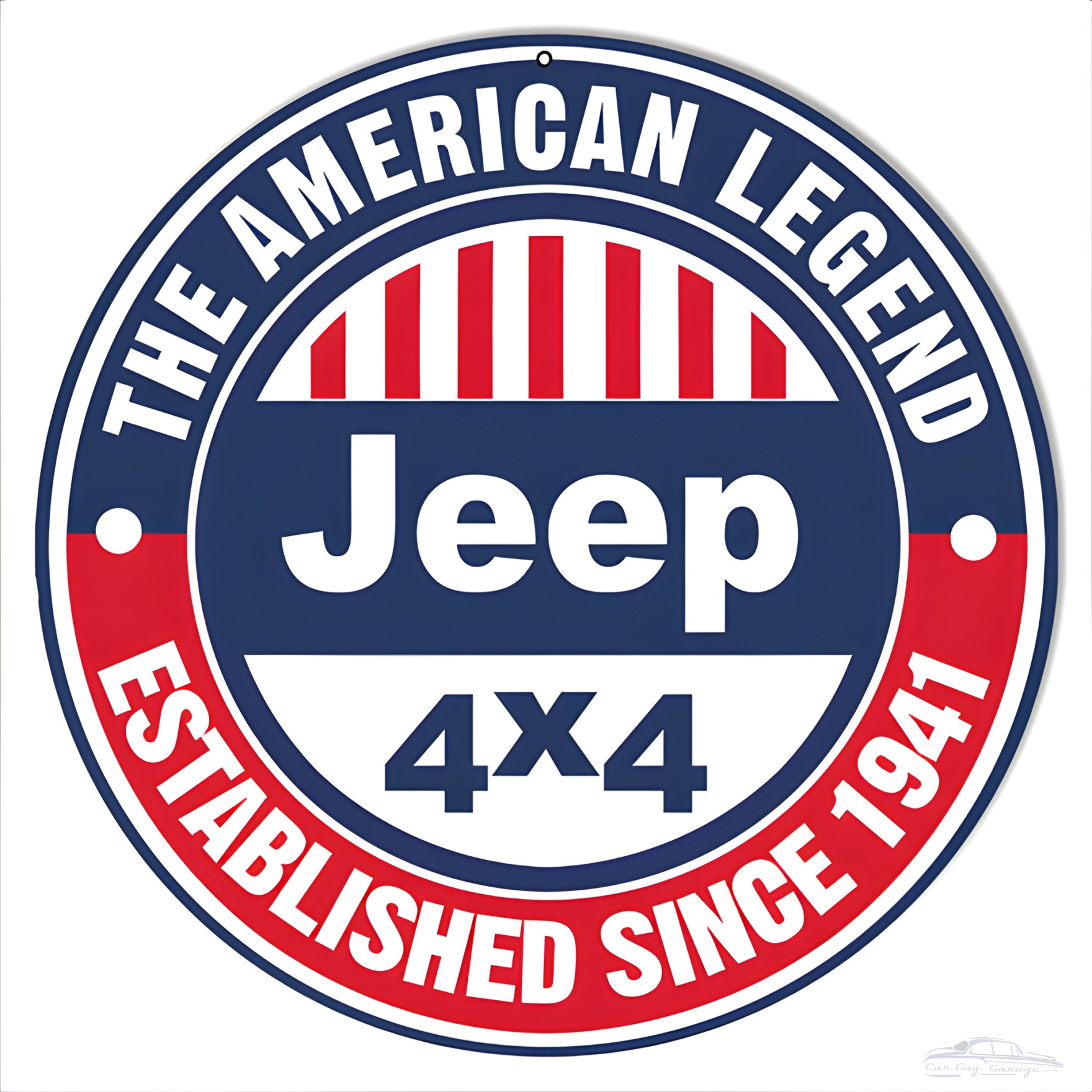 American Legend Since 1941 Jeep Metal Sign - 14" Round