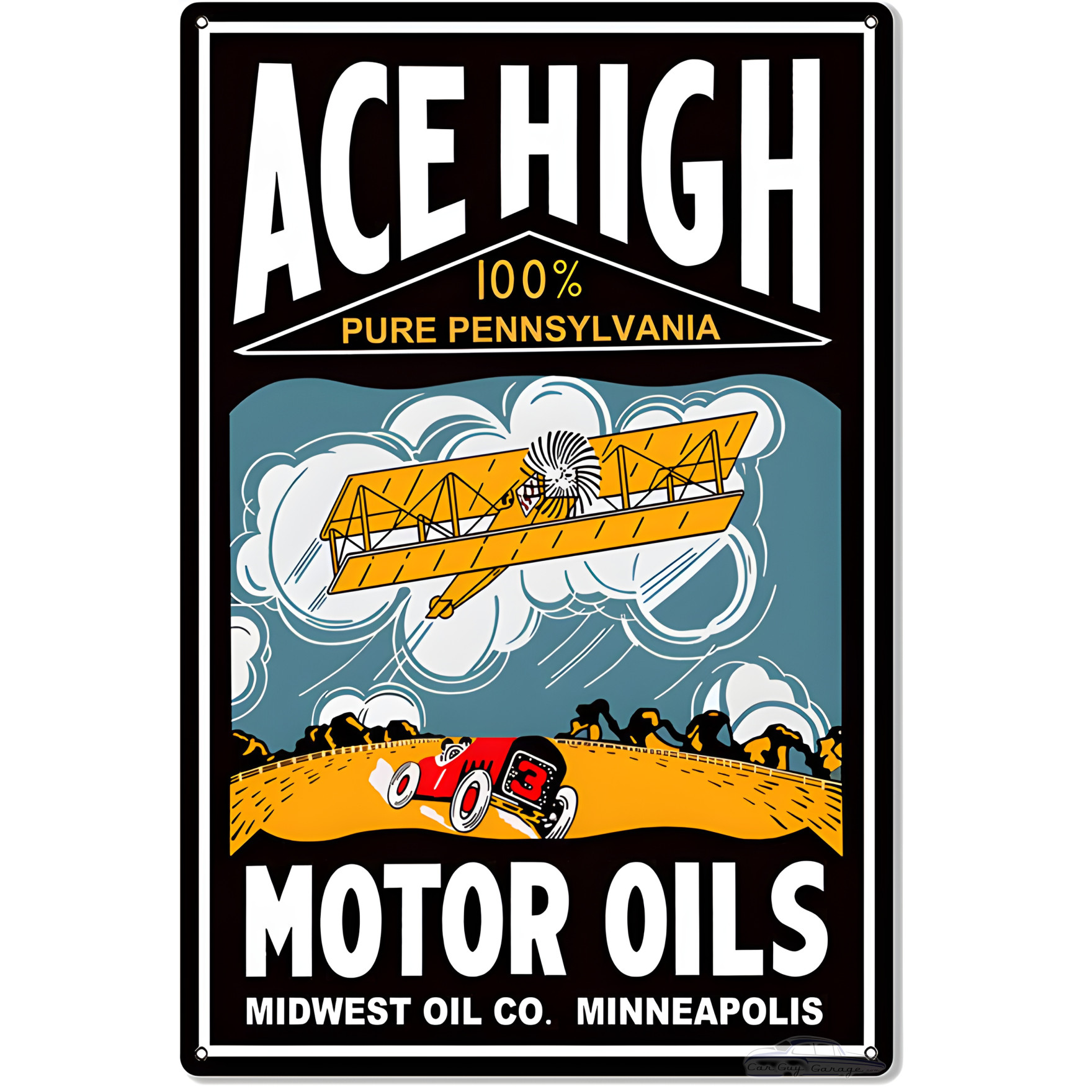 Ace High Motor Oils Metal Sign - 16" x 24"