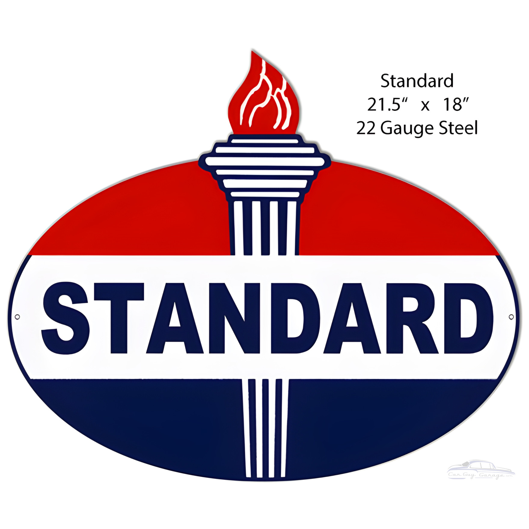 Standard Gasoline Reproduction Metal Sign - 18" x 21.5"