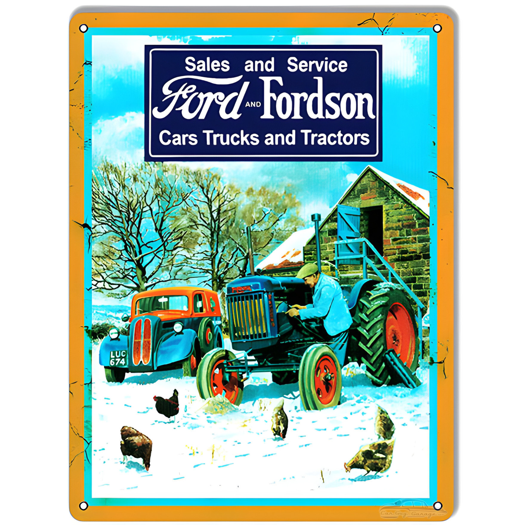 Ford And Fordson Trucks And Tractors Metal Sign - 9" x 12"