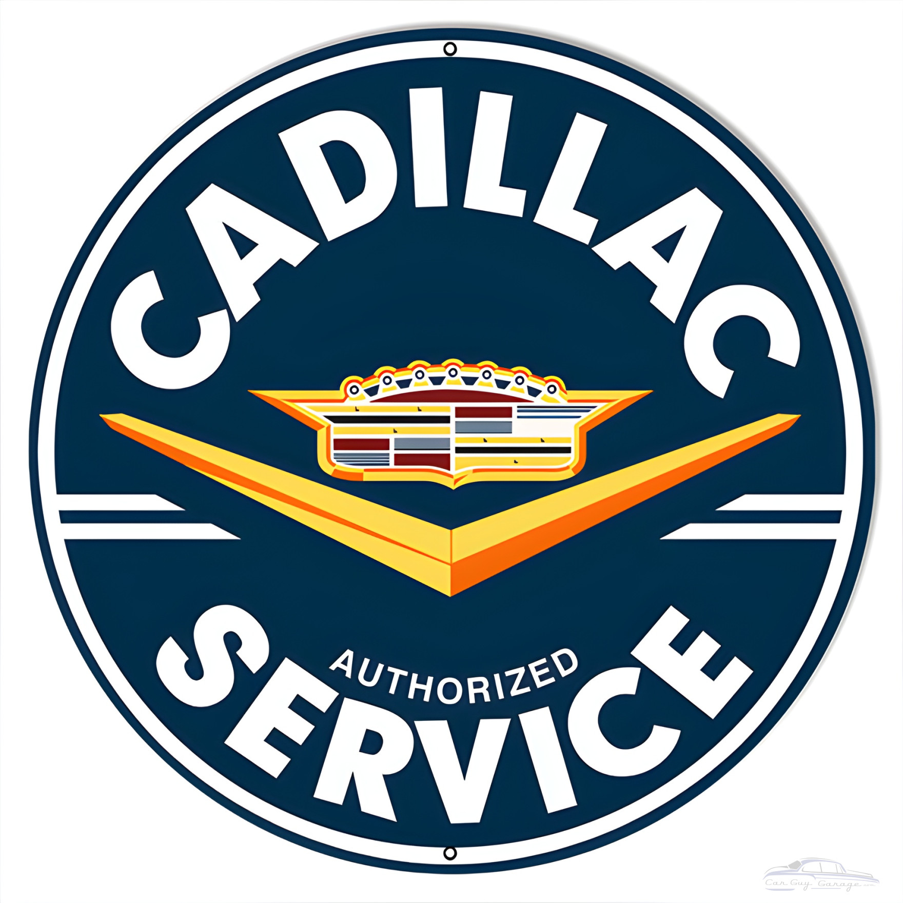 Cadillac Service Metal Sign - 24" Round