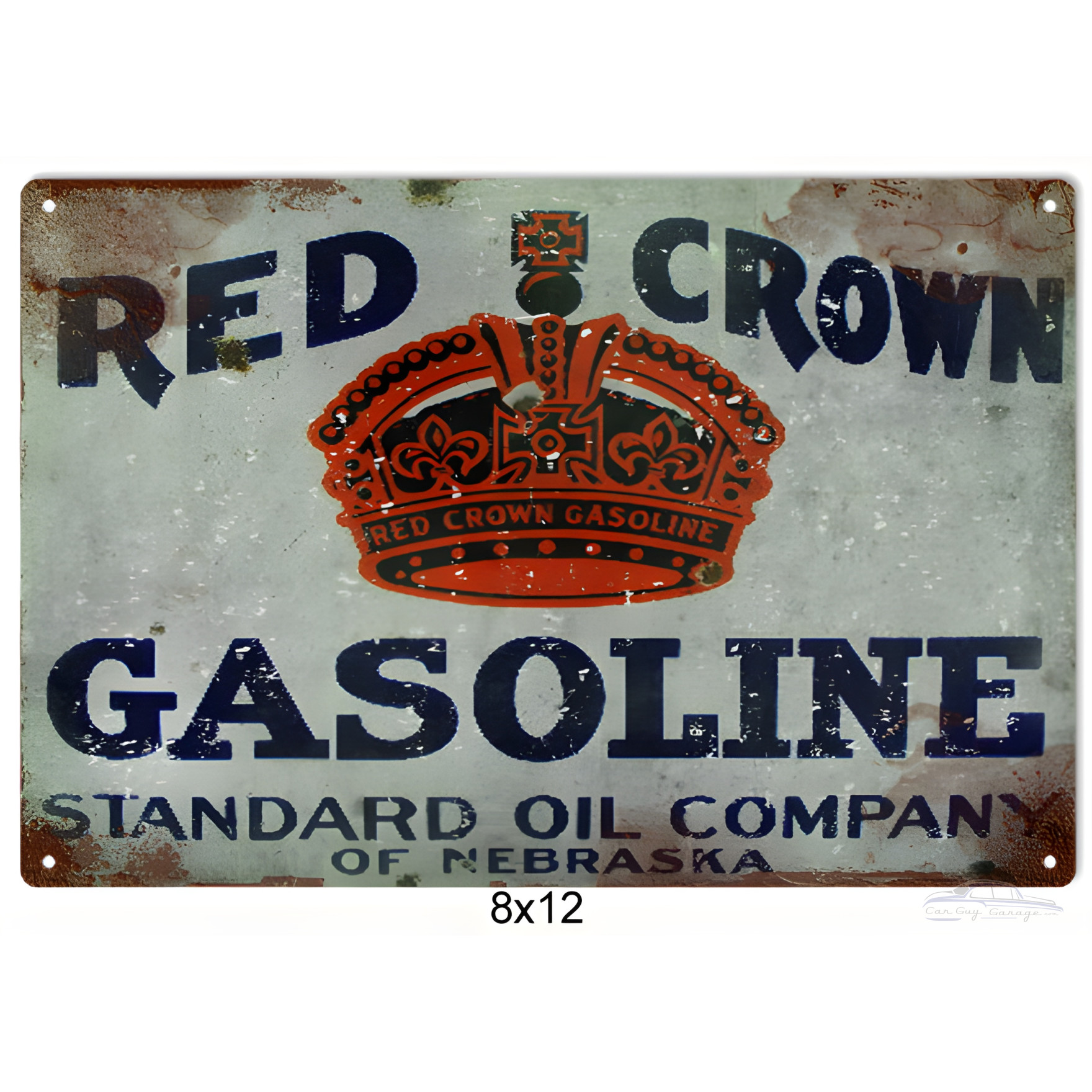 Red Crown Gasoline Standard Oil Metal Sign - 8" x 12"