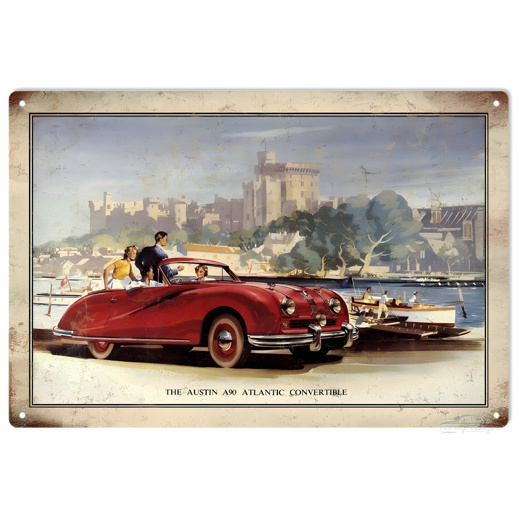 The Austin A90 Atlantic Convertible Metal Sign - 12" x 18"