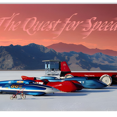 The Quest for Speed Salt Flats Jet Racer Metal Sign - 12" x 18"