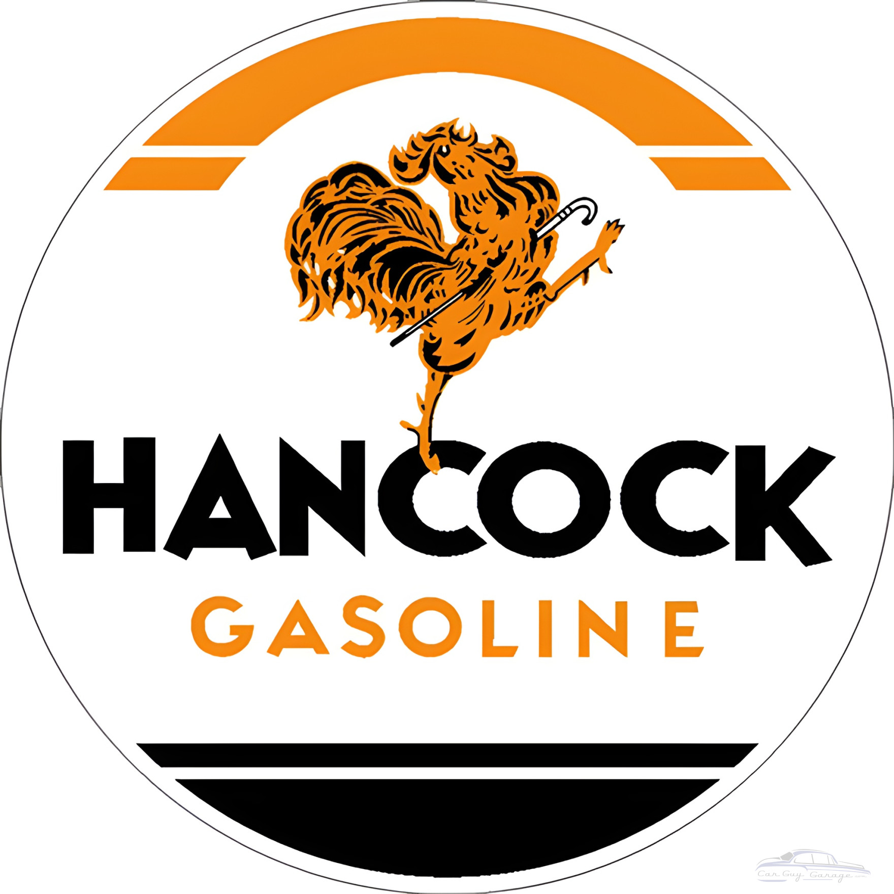 Hancock Gasoline Gas Station Metal Sign - 14" Round