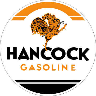 Hancock Gasoline Gas Station Metal Sign - 14" Round
