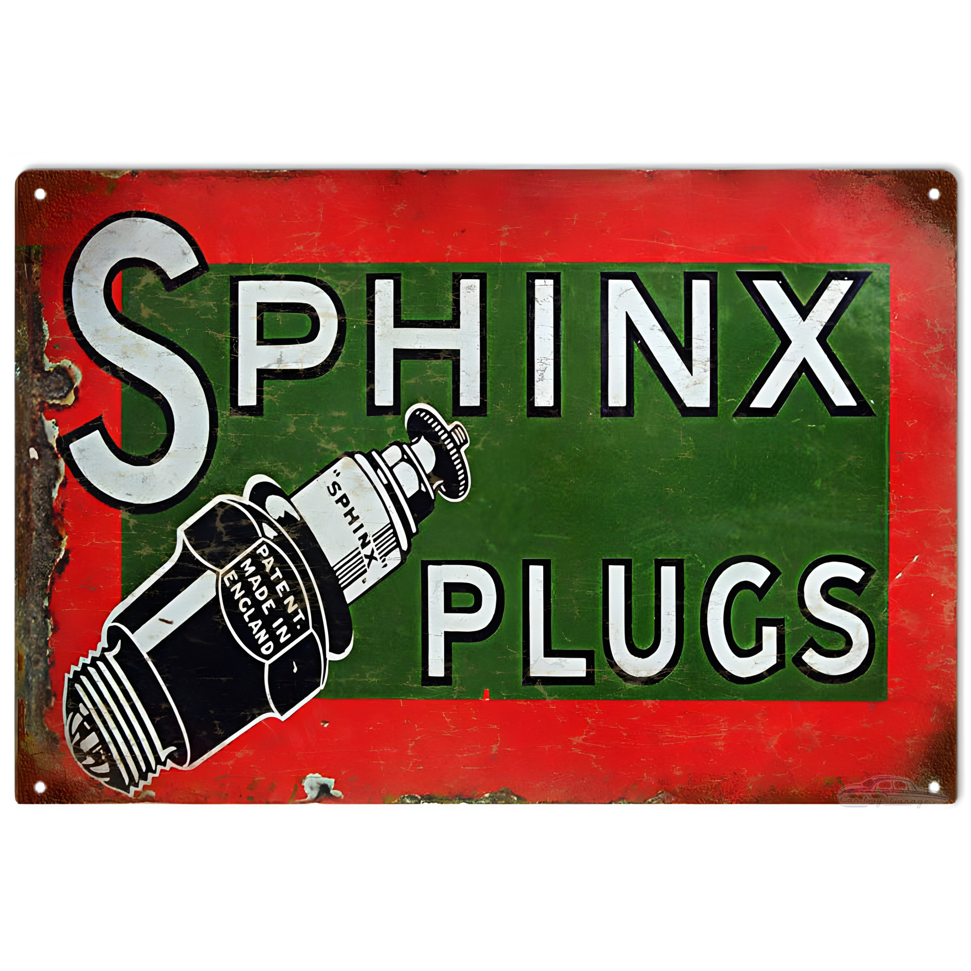 Sphinx Plugs Motor Oil and Gas Metal Sign - 12" x 18"