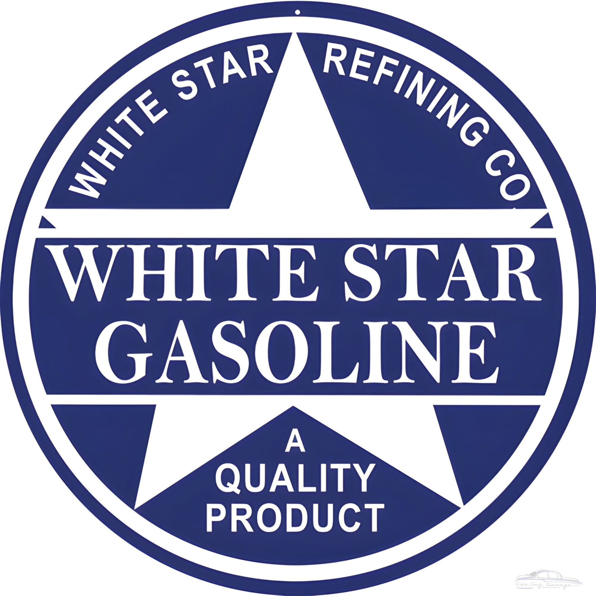 White Star Gasoline Station Metal Sign - 14" Round