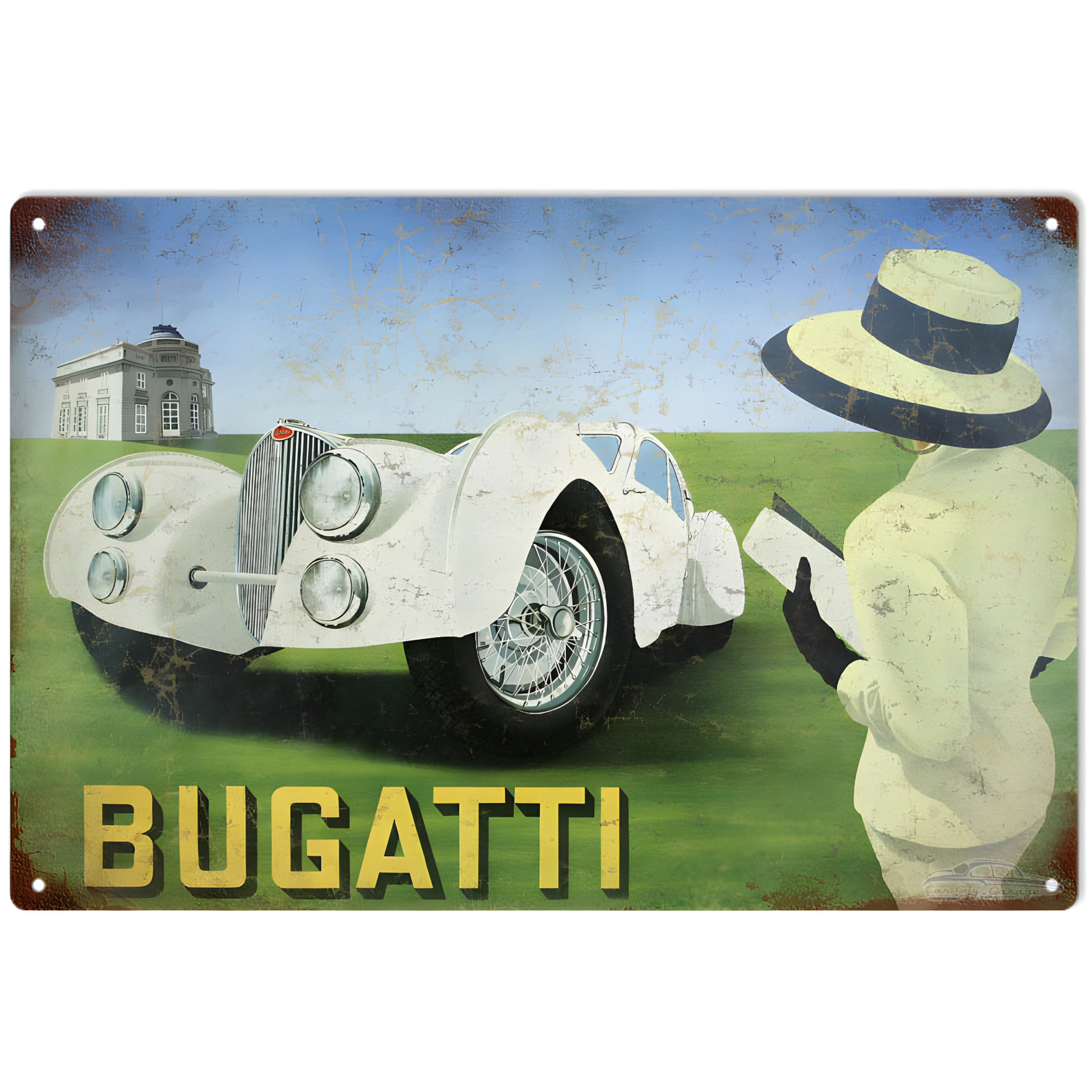 Bugatti Nostalgic Old Hot Rod Metal Sign - 12" x 18"