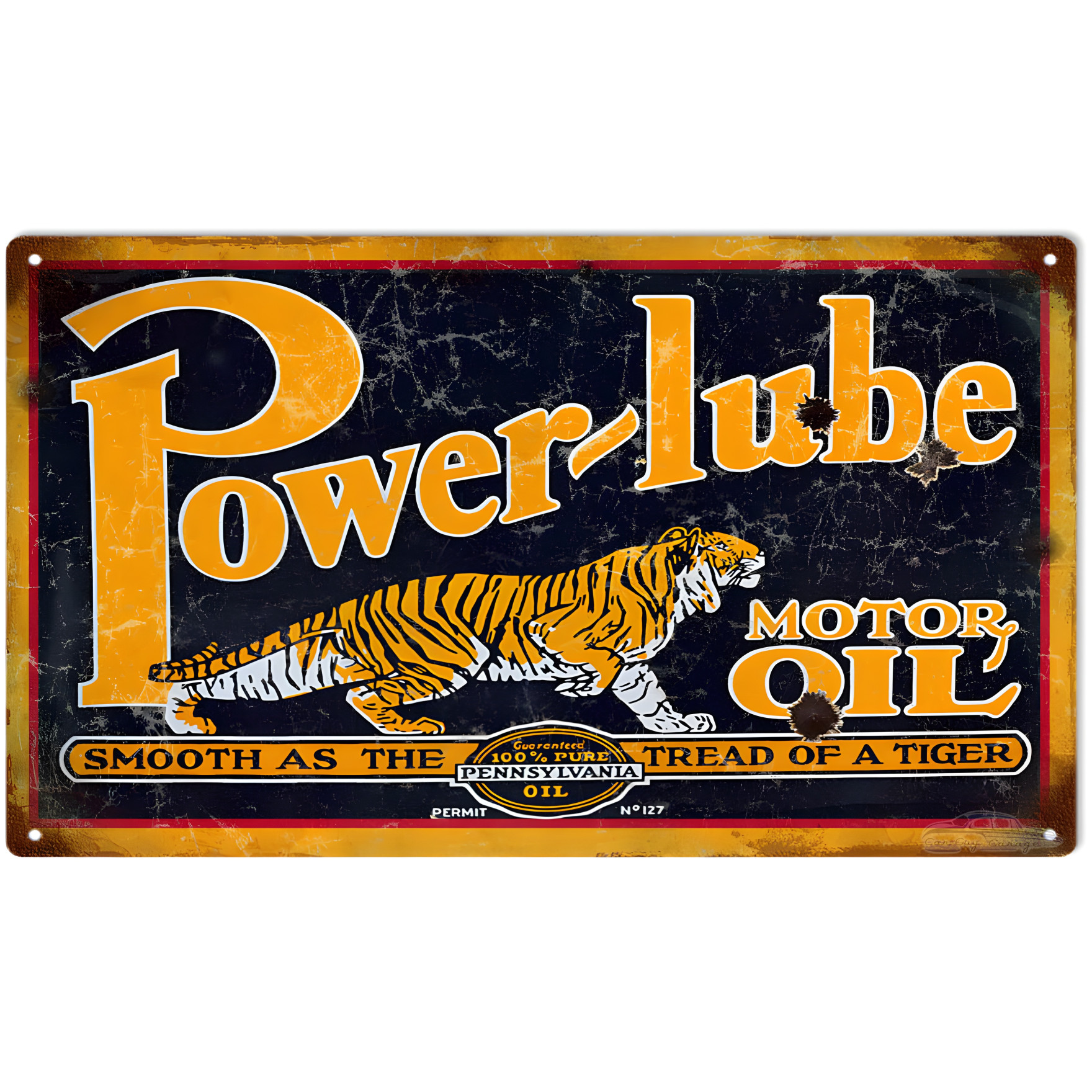 Power Lube Motor Oil Pennsylvania Metal Sign - 8" x 14"