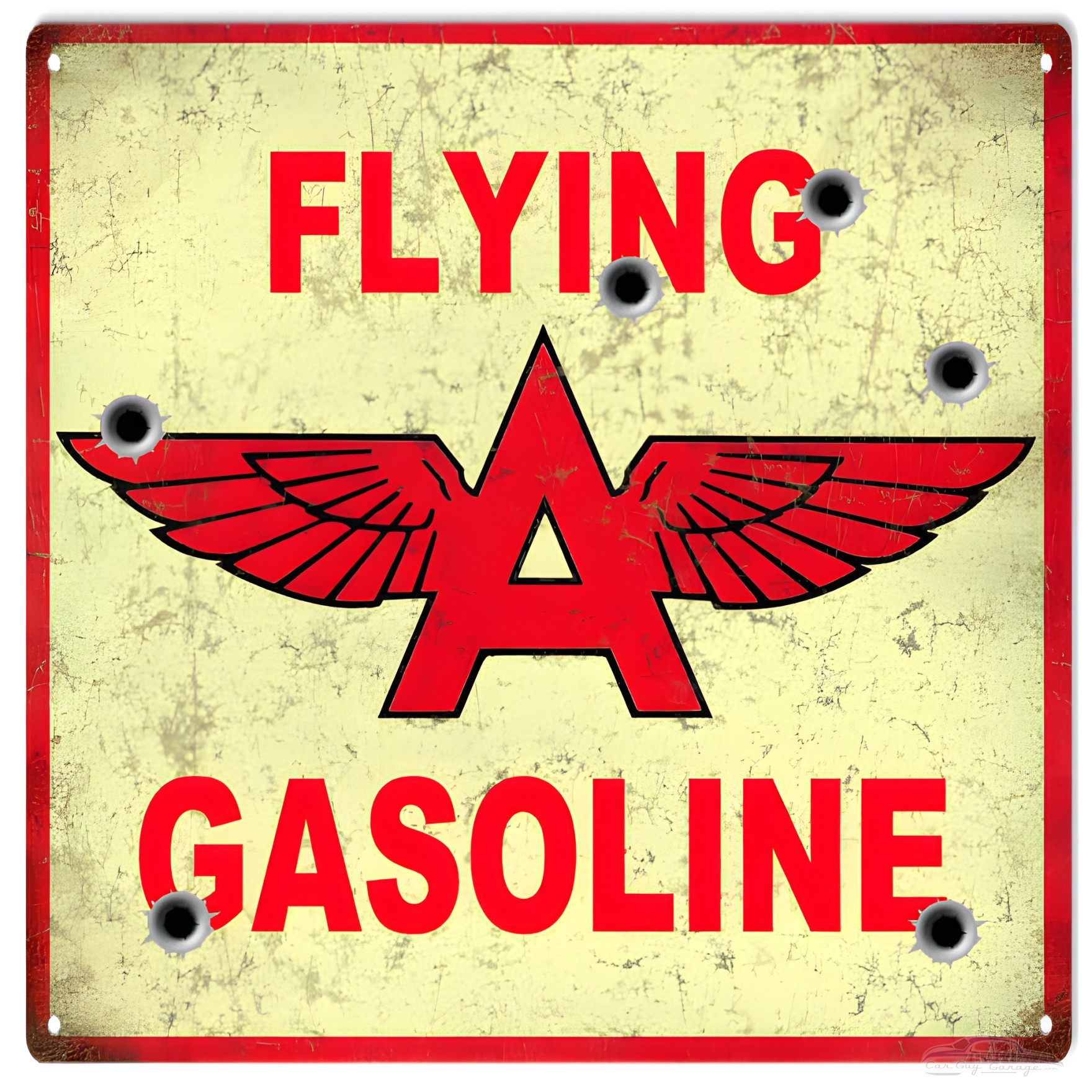 Flying A Gasoline Metal Sign - 12" x 12"