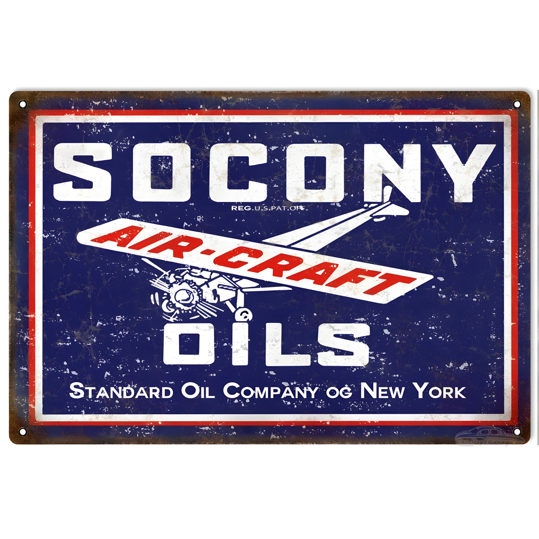 Socony Aircraft Oils Standard Oil Company Metal Sign - 12" x 18"