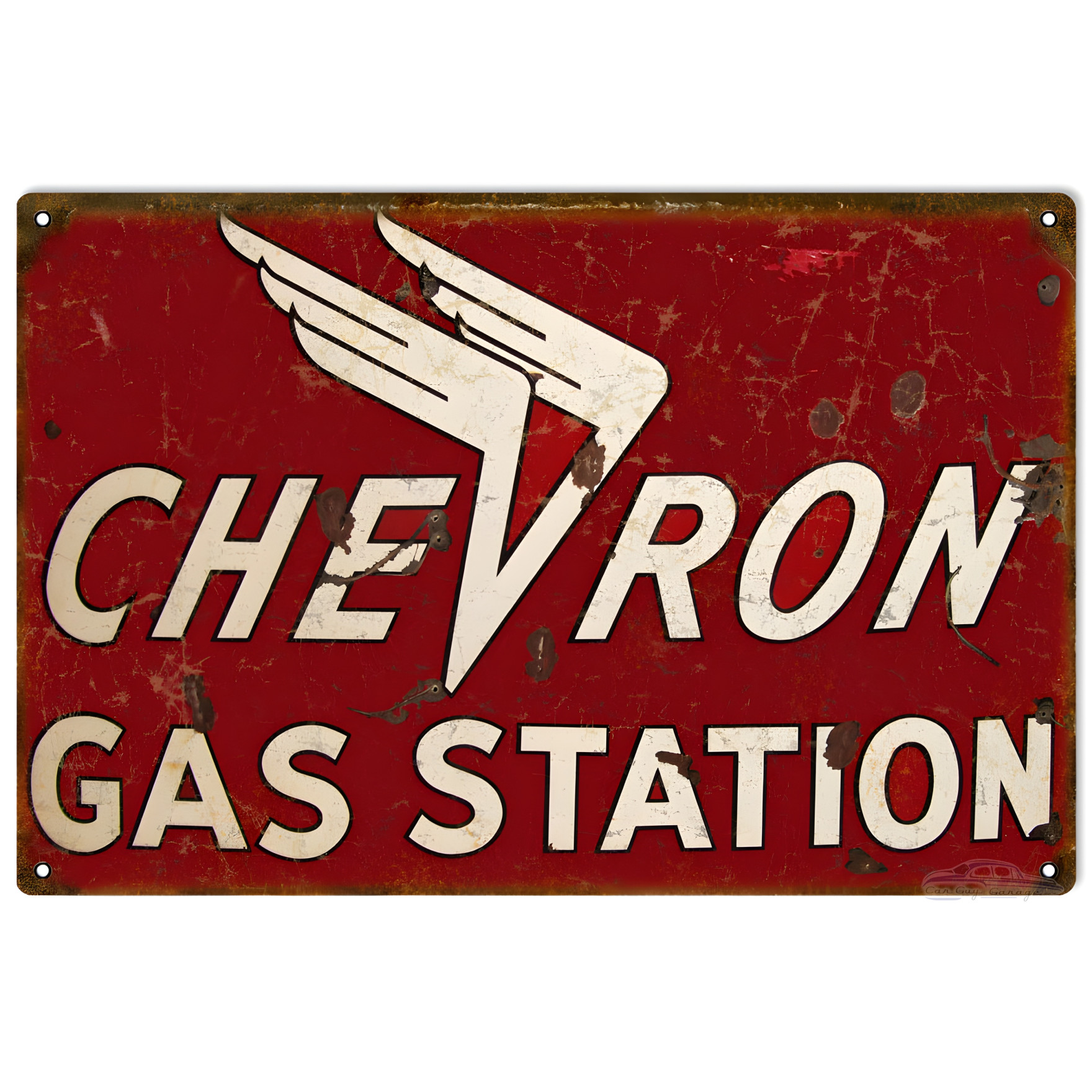 Chevron Gas Station Metal Sign - 12" x 18"